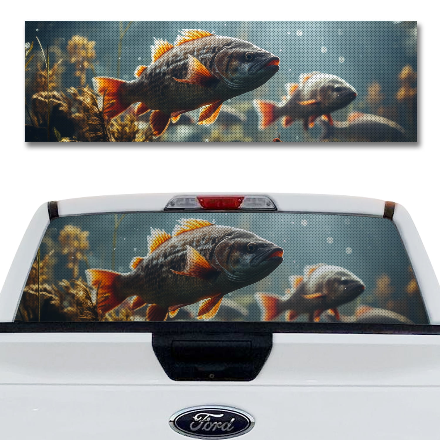 Rear Window Decal for Trucks – Big Fish 58 x 18 Inches, Weatherproof ...