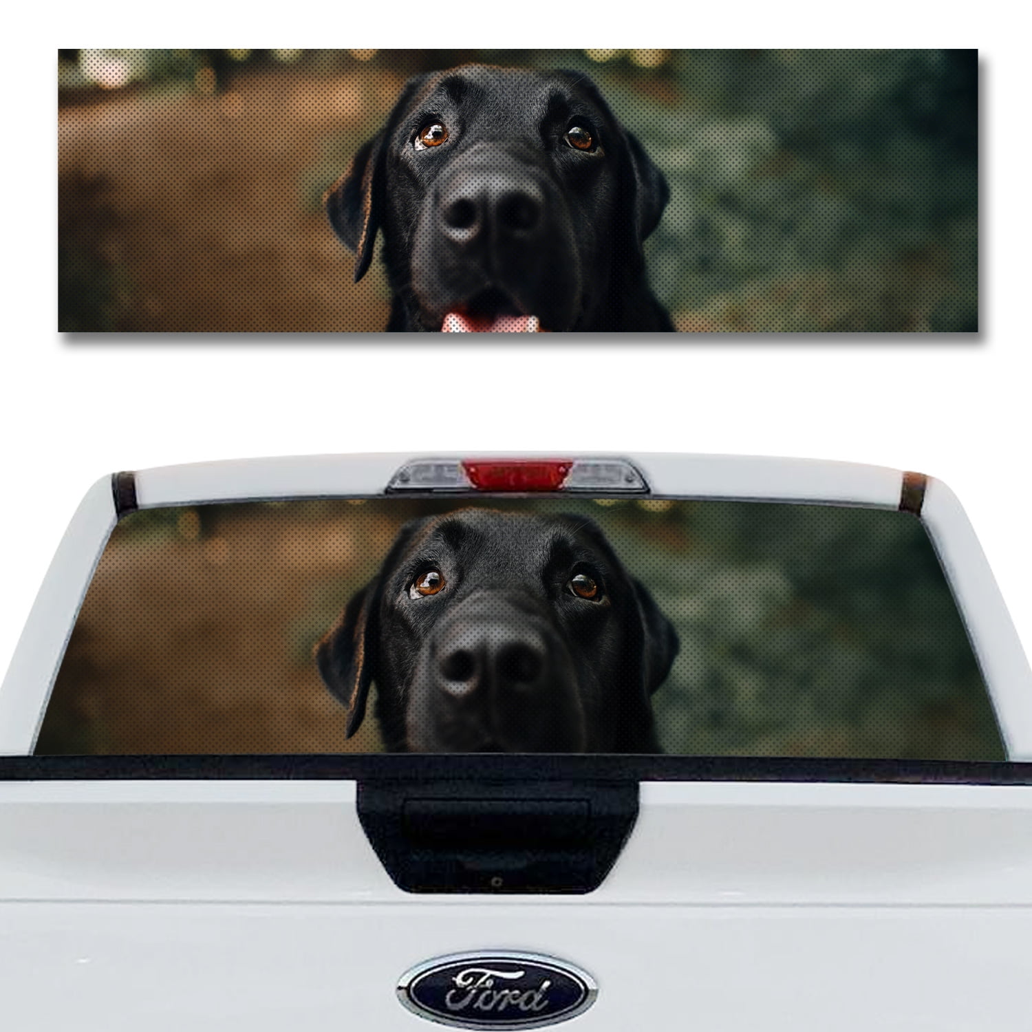 Rear Window Decal for Trucks – Black Lab 58 x 18 Inches, Weatherproof ...