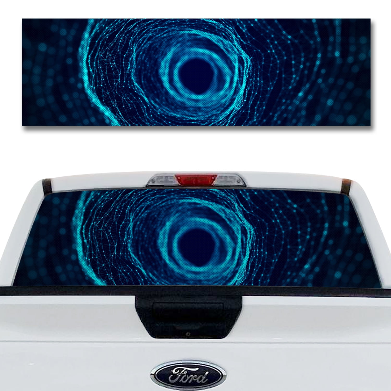 Rear Window Decal for Trucks – Blue Vortex 58 x 18 Inches, Weatherproof ...