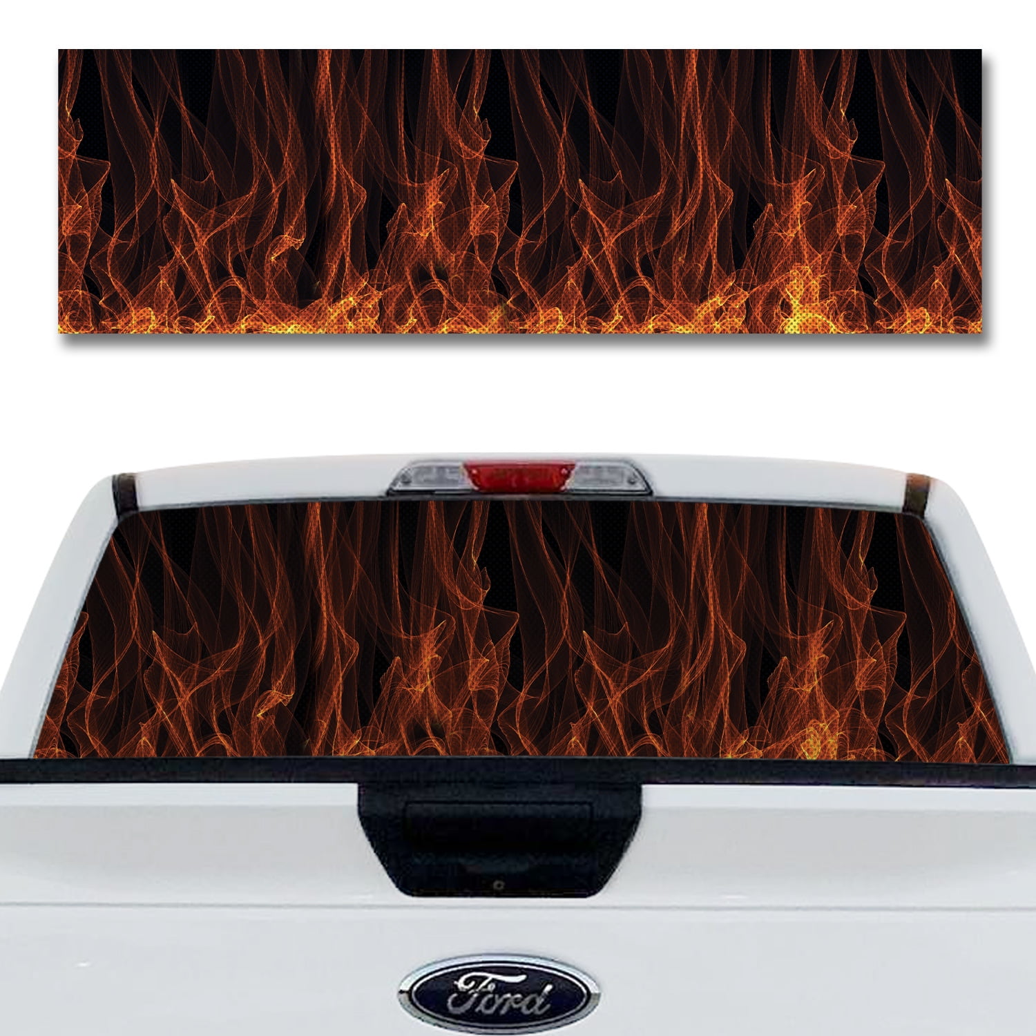 Rear Window Decal for Trucks – Charcoal Flames 58 x 18 Inches ...