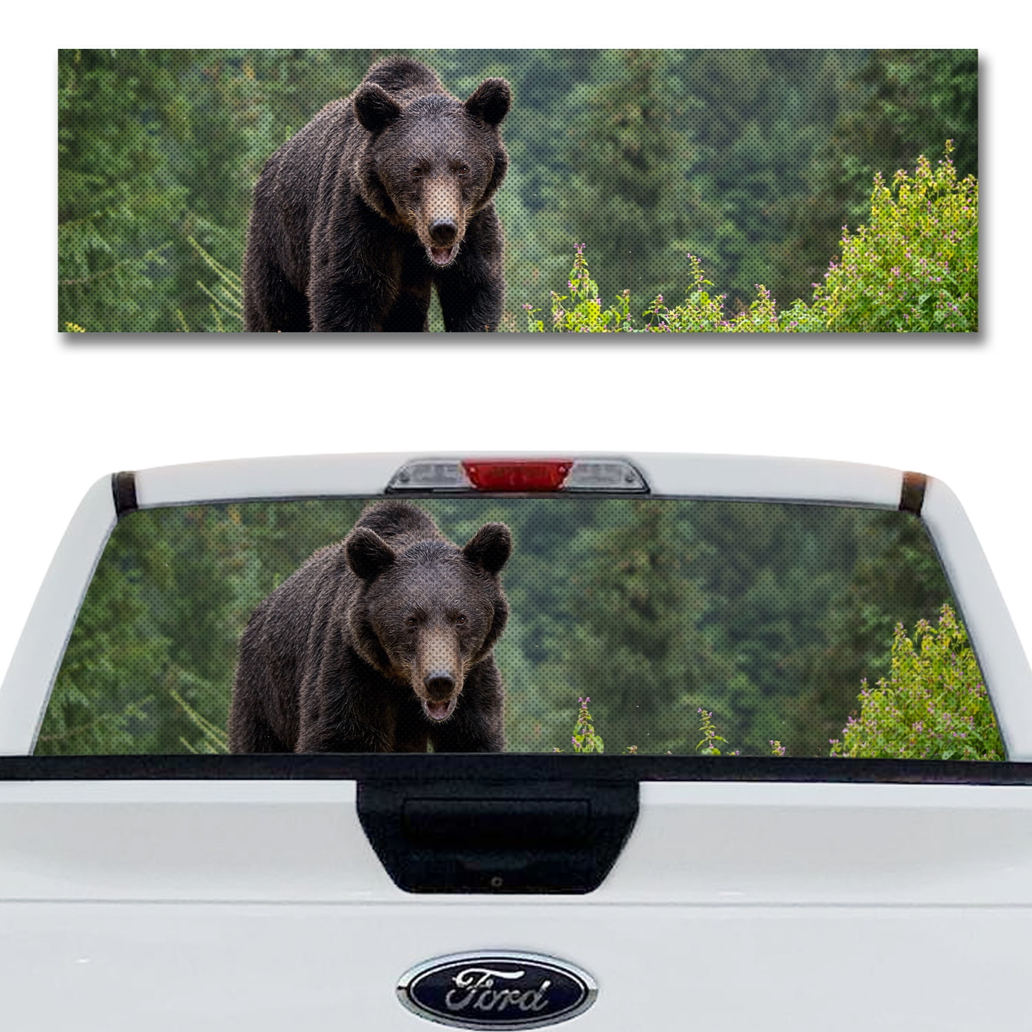 Rear Window Decal for Trucks – Friendly Black Bear 65 x 20 Inches ...