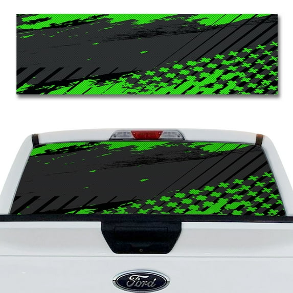 Rear Window Decal for Trucks – Grunge Cross Green 65 x 20 Inches ...