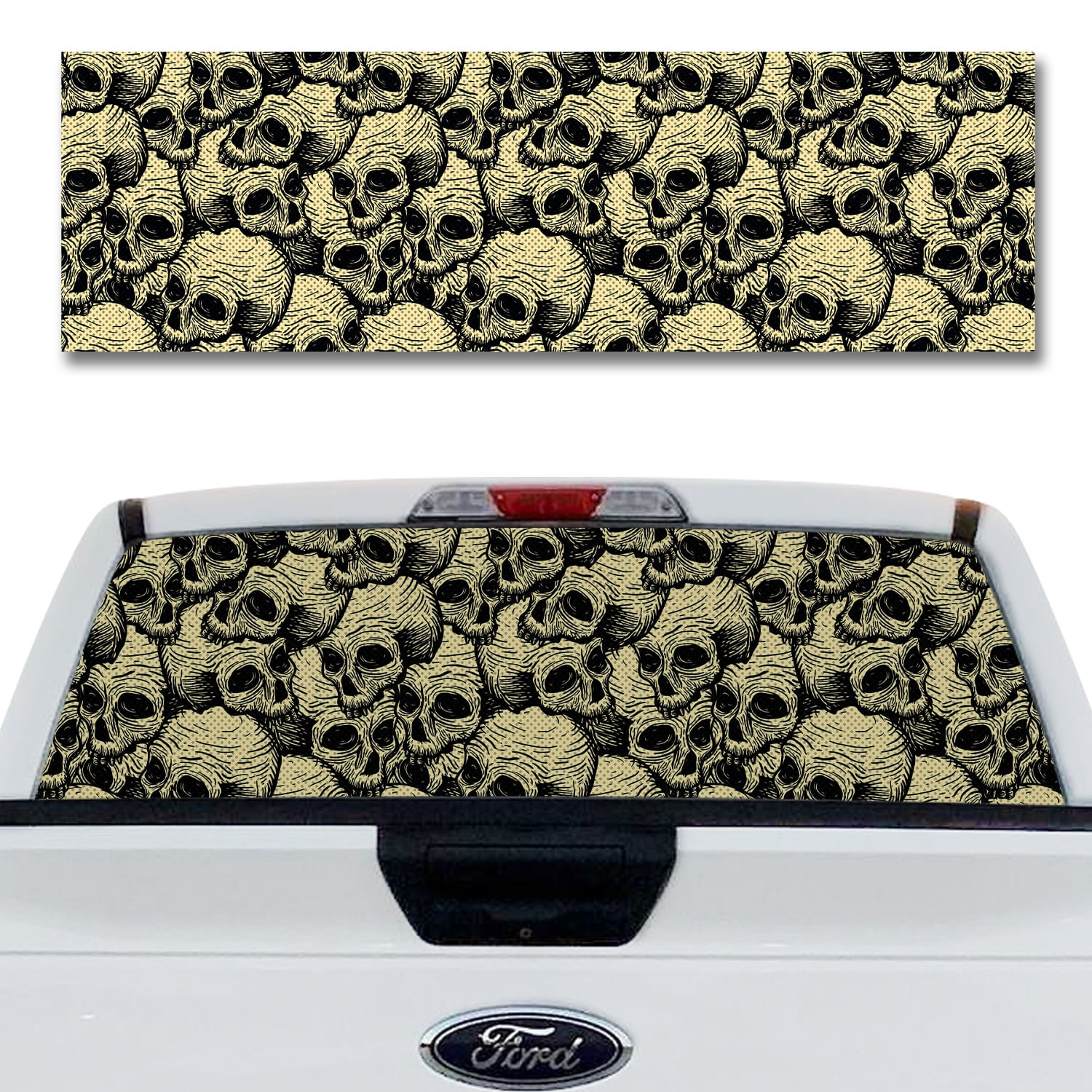 Rear Window Decal for Trucks – Inked Skulls 58 x 18 Inches ...
