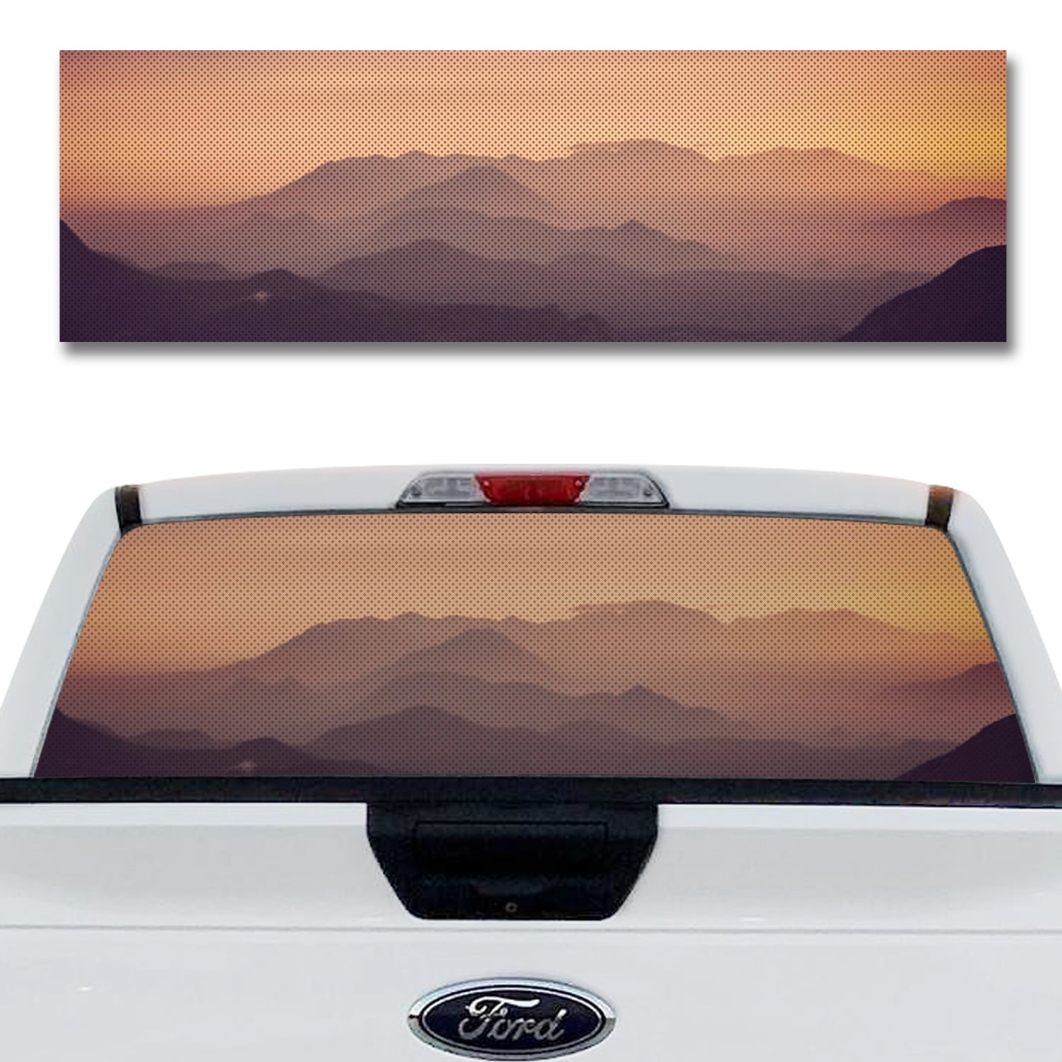 Rear Window Decal for Trucks – Painted Mountains 58 x 18 Inches ...