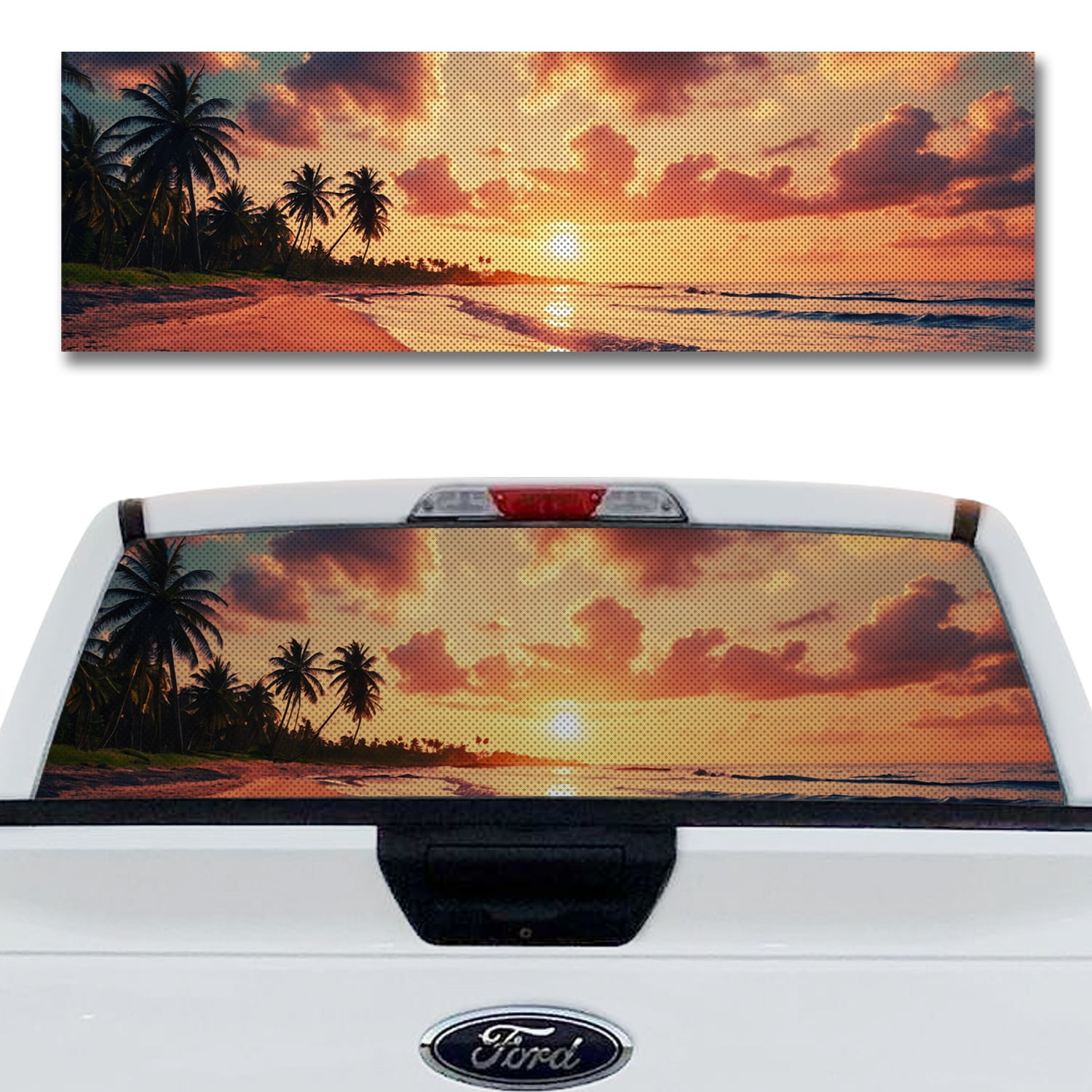 Rear Window Decal for Trucks – Paradise Beach 65 x 20 Inches ...