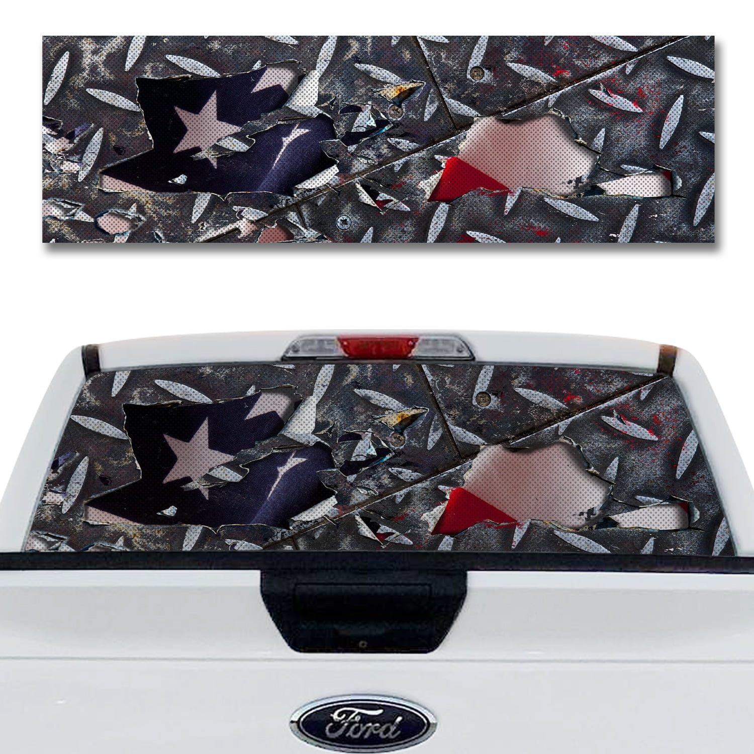 Rear Window Decal for Trucks – Patriotic Rip 65 x 20 Inches ...