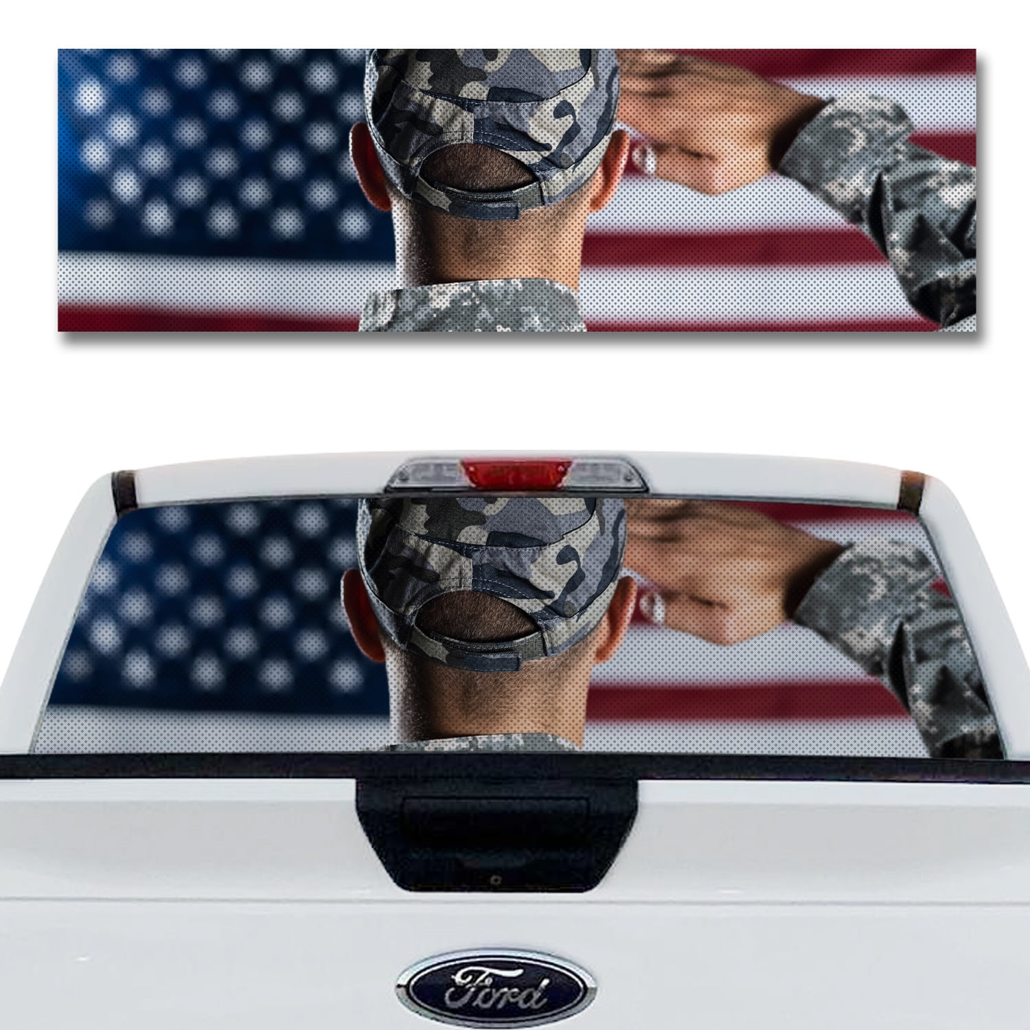 Rear Window Decal for Trucks – Patriotic Soldier 58 x 18 Inches ...