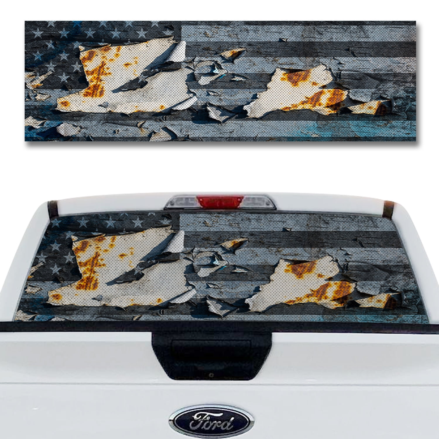 Rear Window Decal for Trucks – Peeling Flag 58 x 18 Inches ...