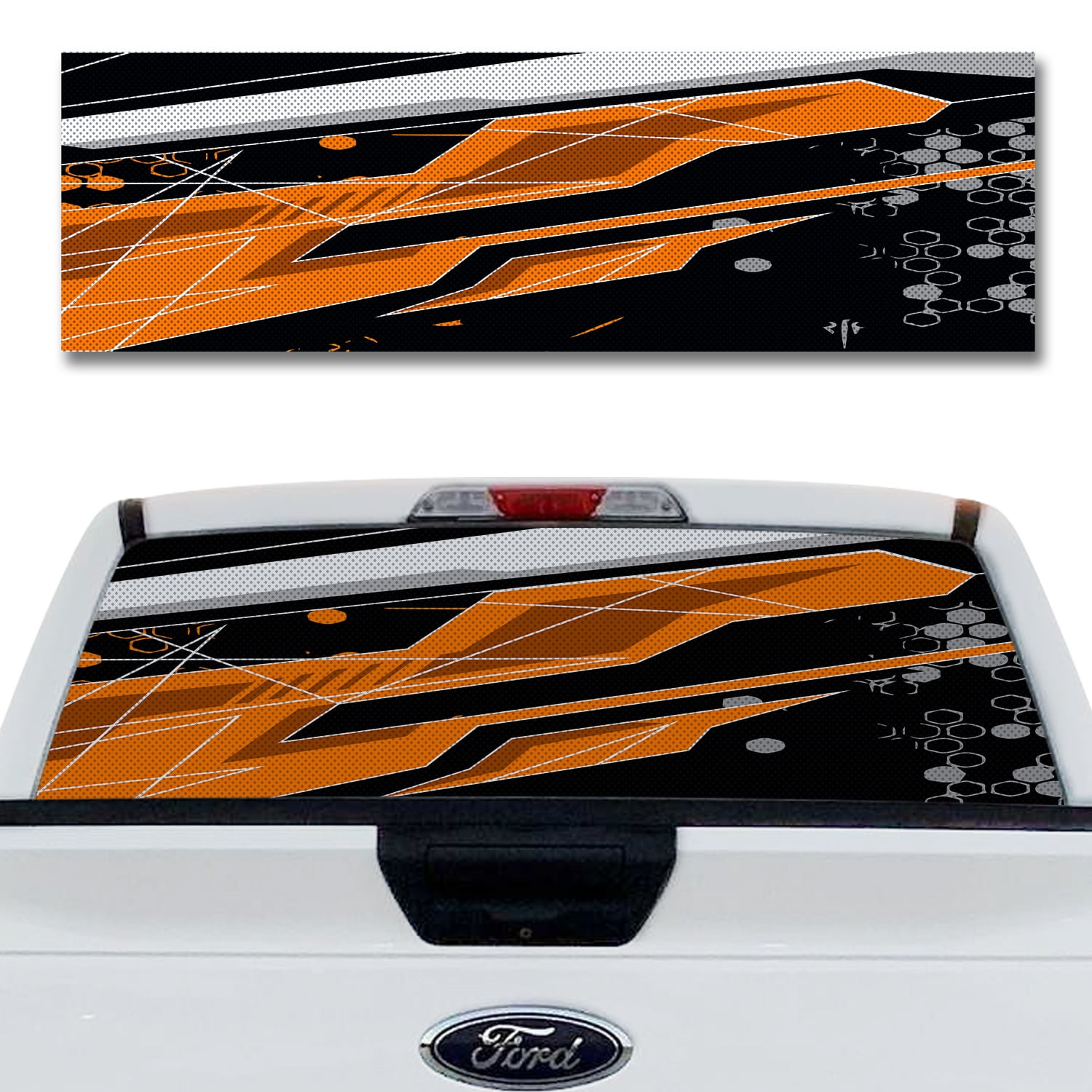 Rear Window Decal for Trucks – Racing Chaos Orange 65 x 20 Inches ...