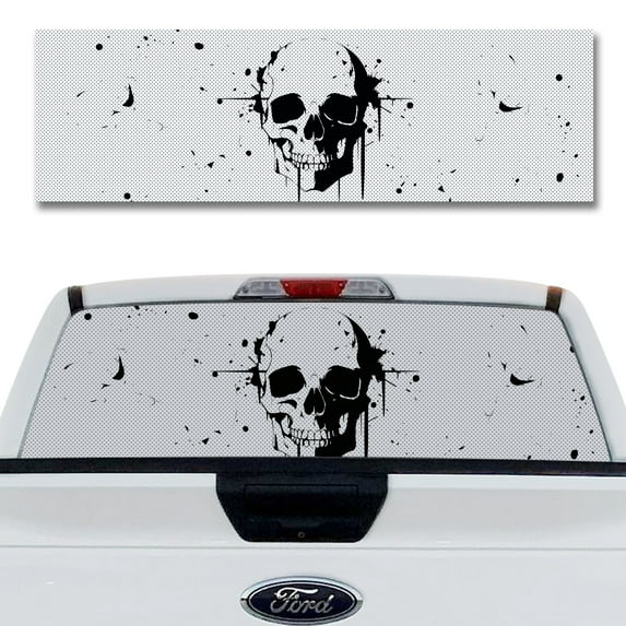 Rear Window Decal for Trucks – Rorschach Skull 58 x 18 Inches ...