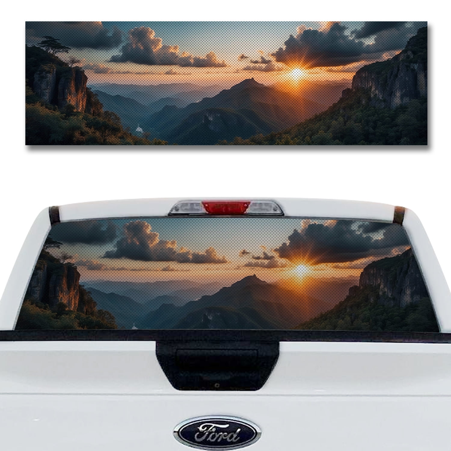 Rear Window Decal for Trucks – Sunset Mountains 65 x 20 Inches ...