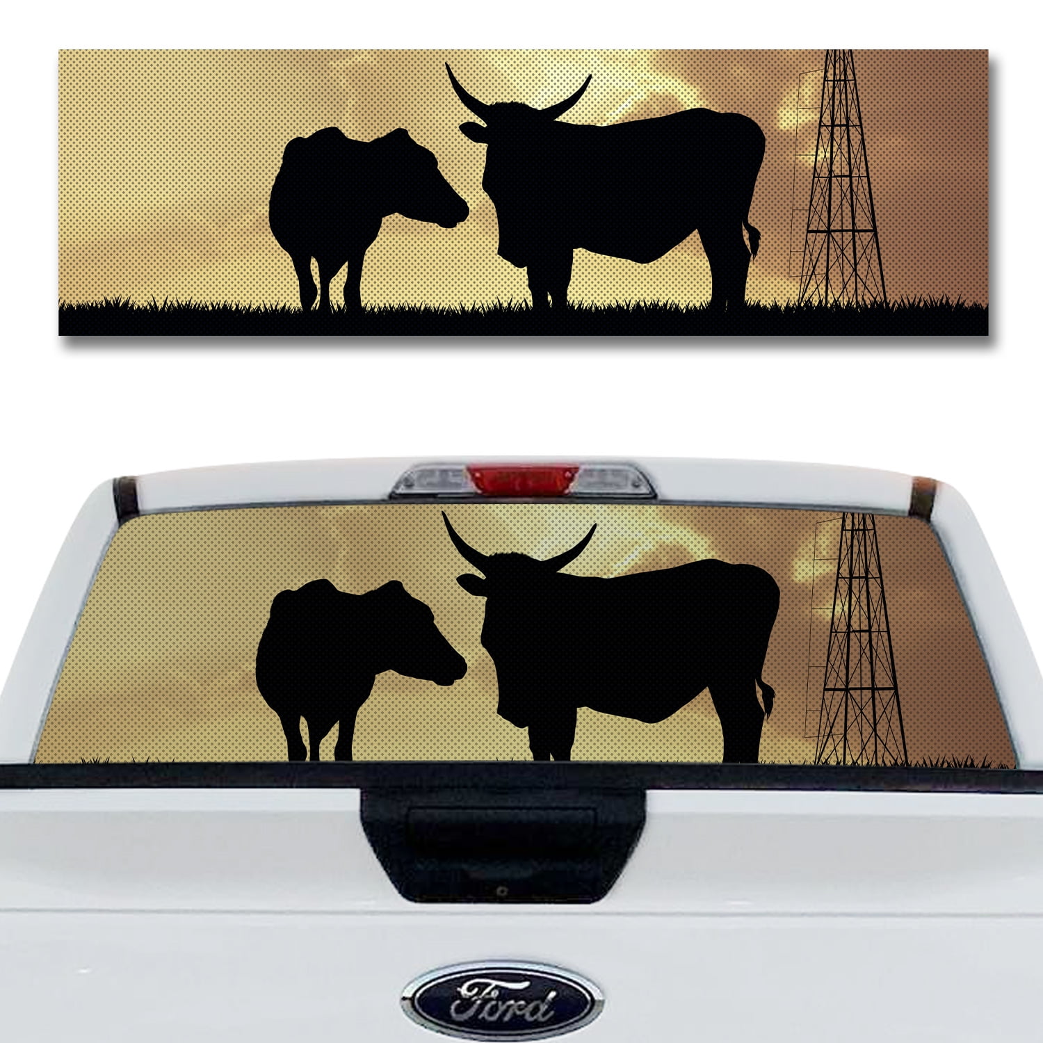 Rear Window Decal for Trucks – The West 65 x 20 Inches, Weatherproof ...