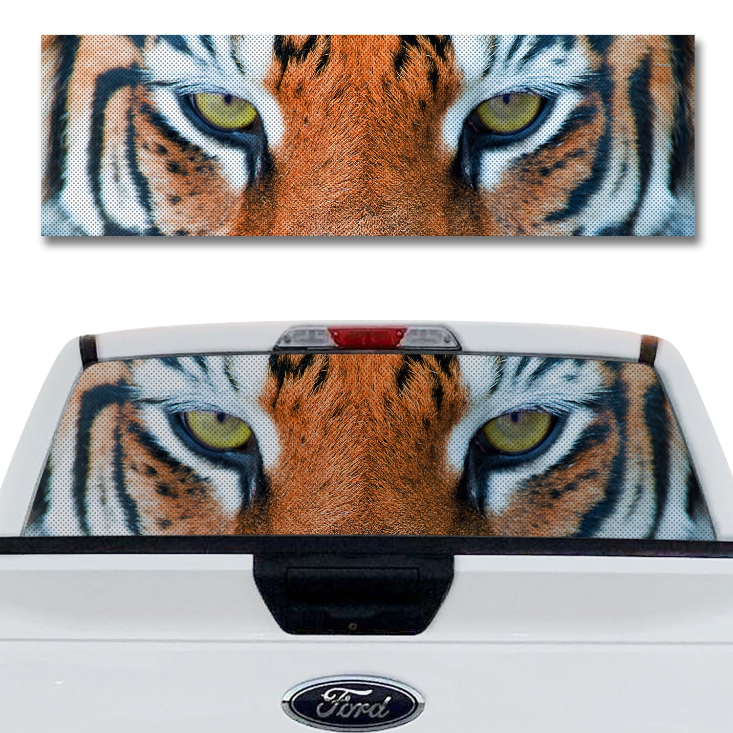 Rear Window Decal for Trucks – Tiger Eyes 58 x 18 Inches, Weatherproof ...