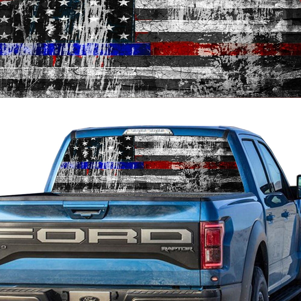Rear Window Graphic Decal For SUV jeep PICK-UP TRUCK AMERICAN Flag ...