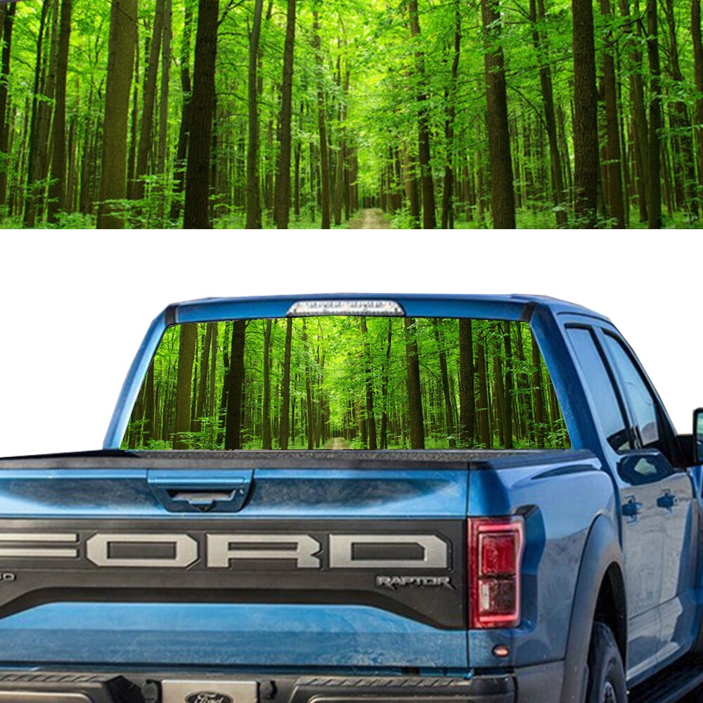 Rear Window Graphic Decal For SUV jeep PICK-UP TRUCK FORREST PERFORATED ...