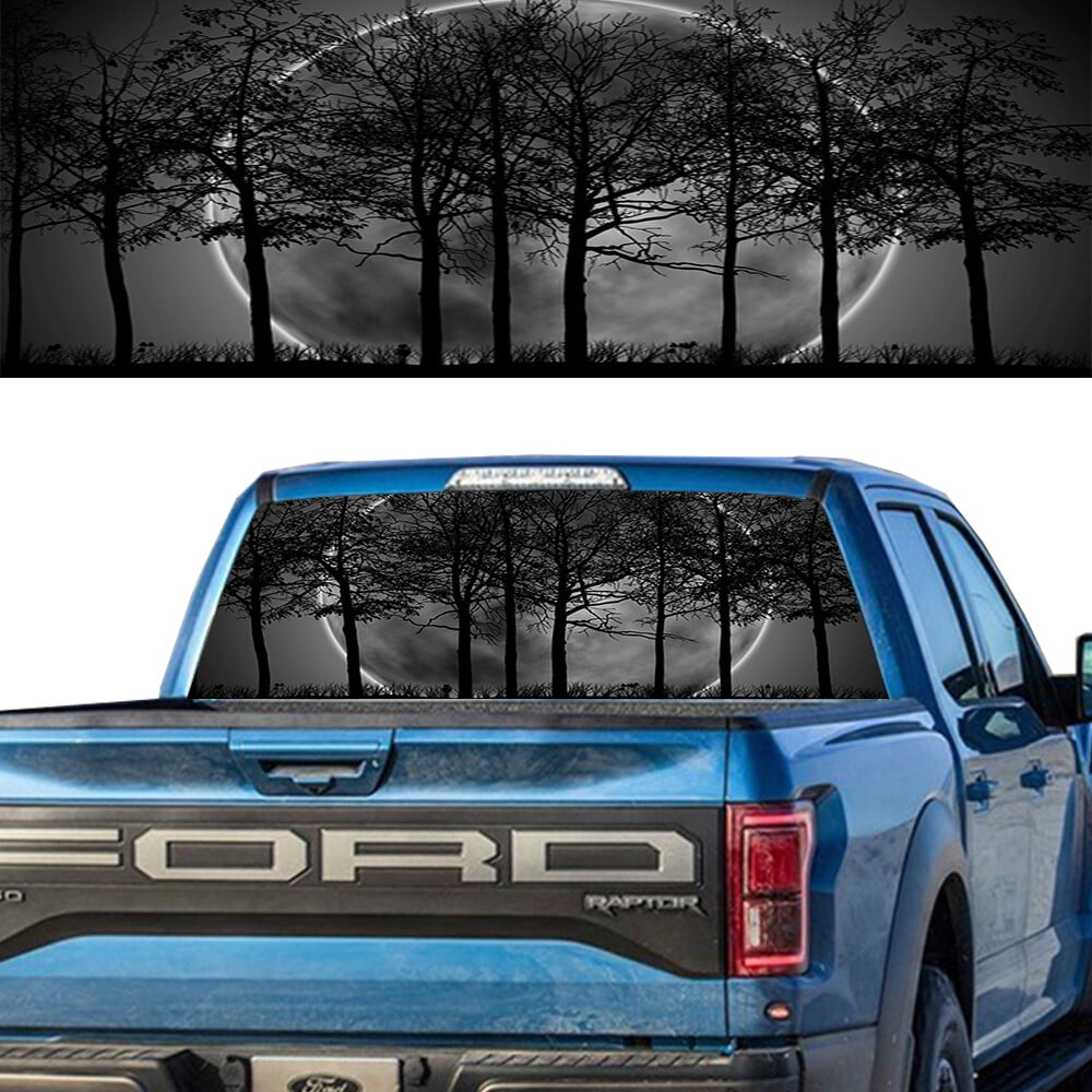 Rear Window Graphic Decal For SUV jeep PICK-UP TRUCK Full Moon Night ...