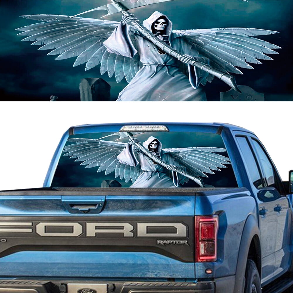 Rear Window Graphic Decal For SUV jeep PICK-UP TRUCK Grim Reaper Death ...