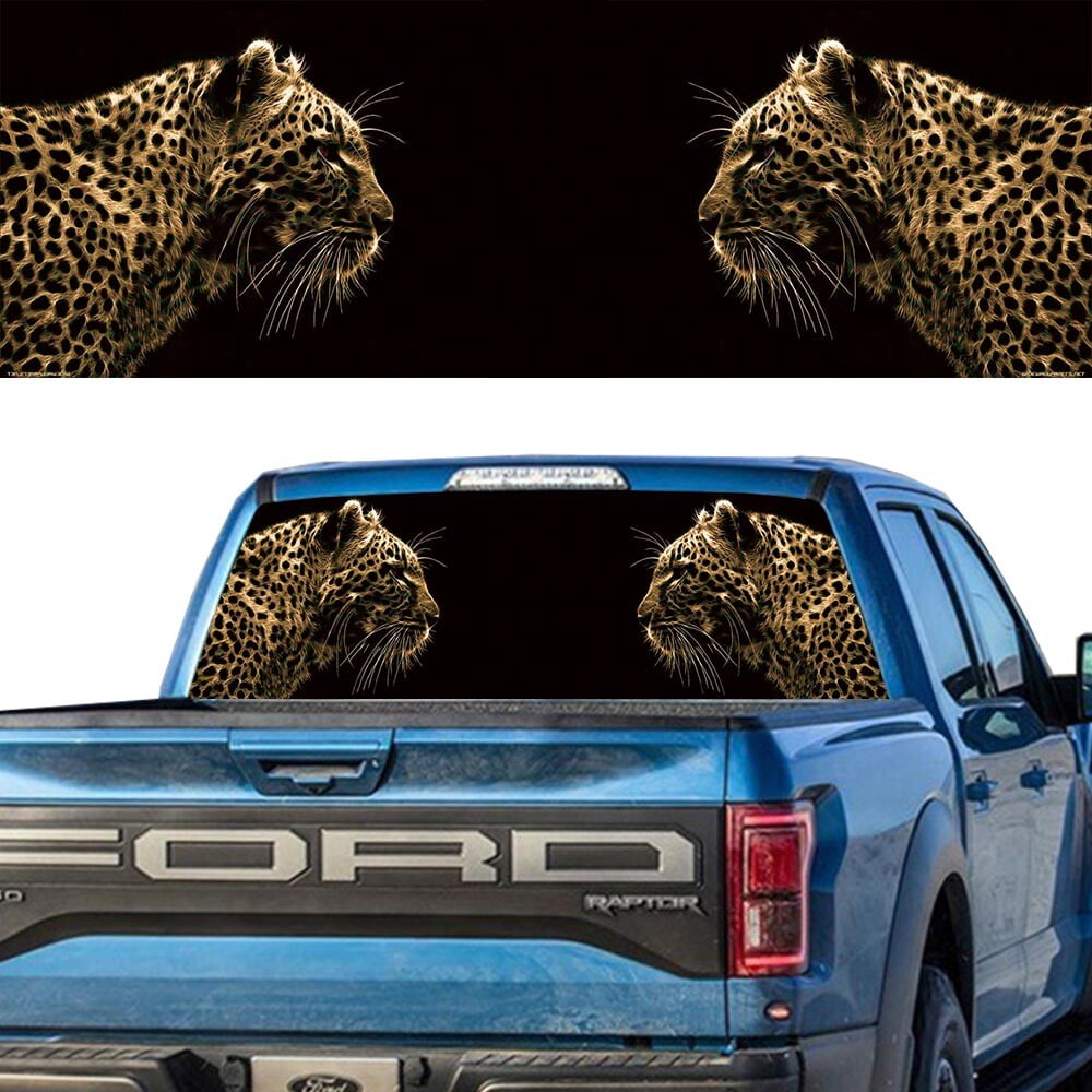 Rear Window Graphic Decal For SUV jeep PICK-UP TRUCK Jaguar PERFORATED ...