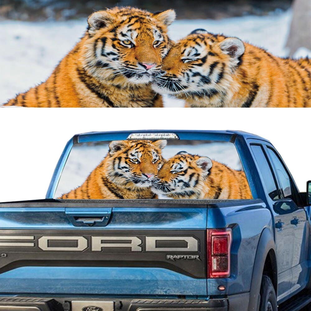 Rear Window Graphic Decal For SUV jeep PICK-UP TRUCK TIGERS PERFORATED ...