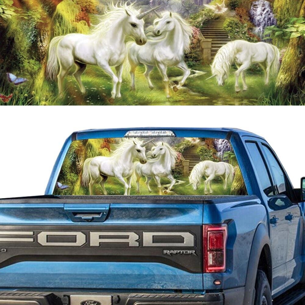 Rear Window Graphic Decal For SUV jeep PICK-UP TRUCK UNICORN GARDEN ...