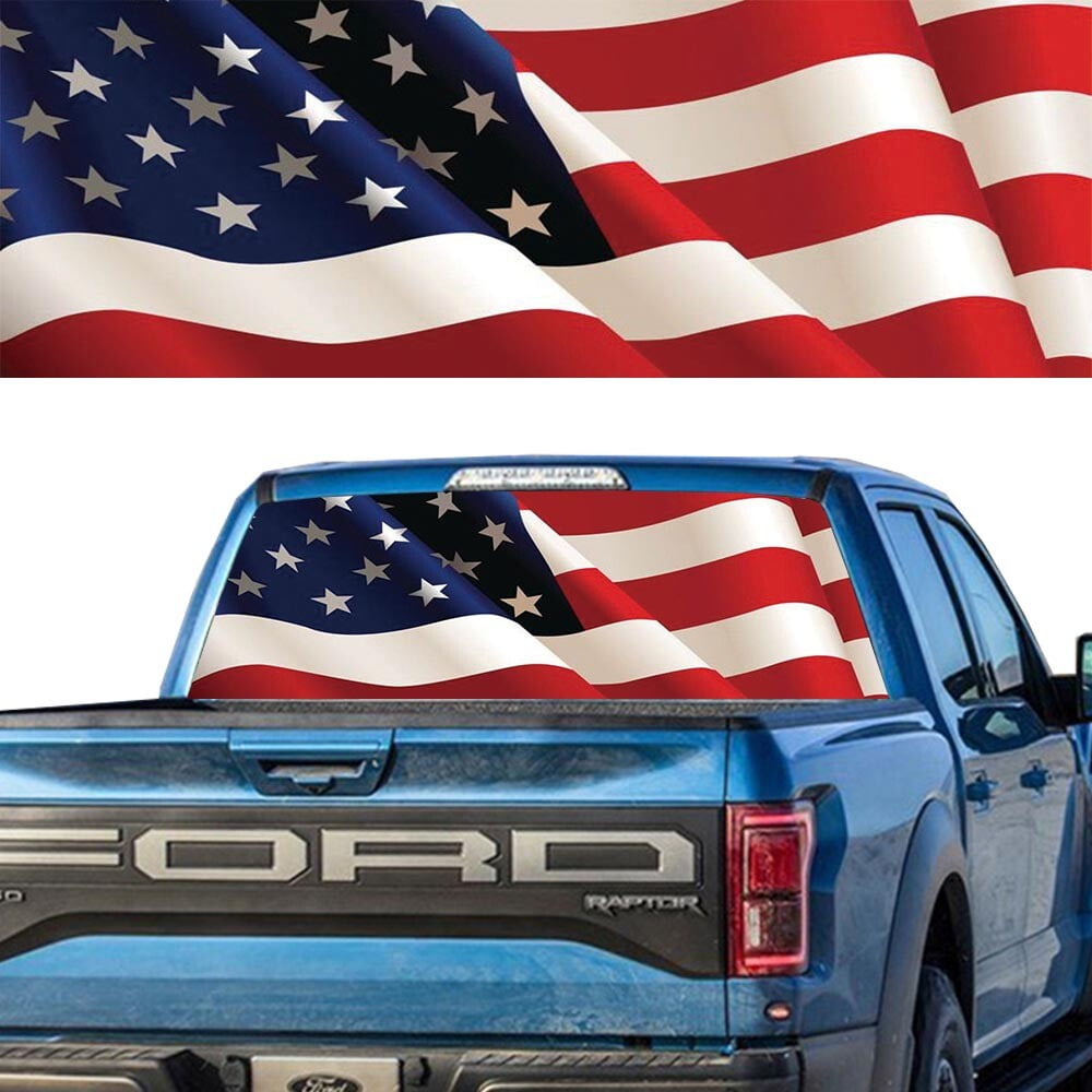 Rear Window Graphic Decal For SUV jeep PICK-UP TRUCK USA American ...