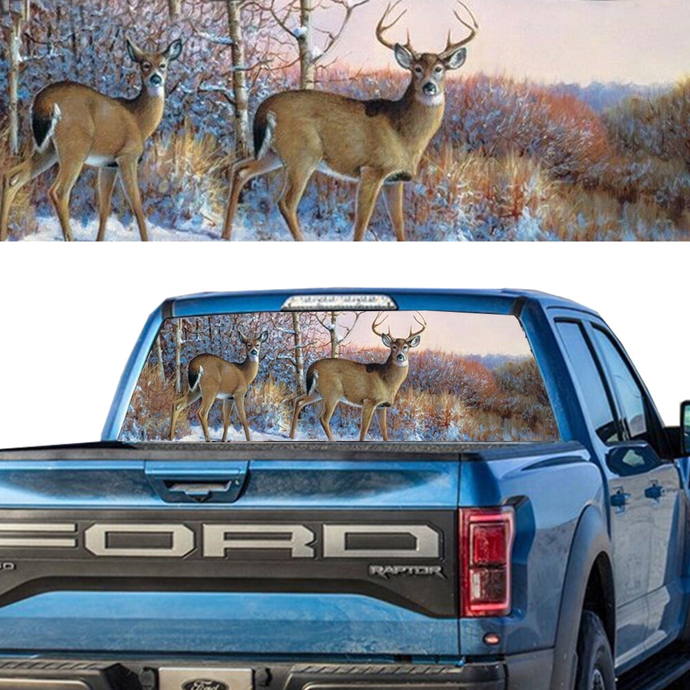 Rear Window Graphic Decal For SUV jeep PICK-UP TRUCK WHITETAIL DEER ...