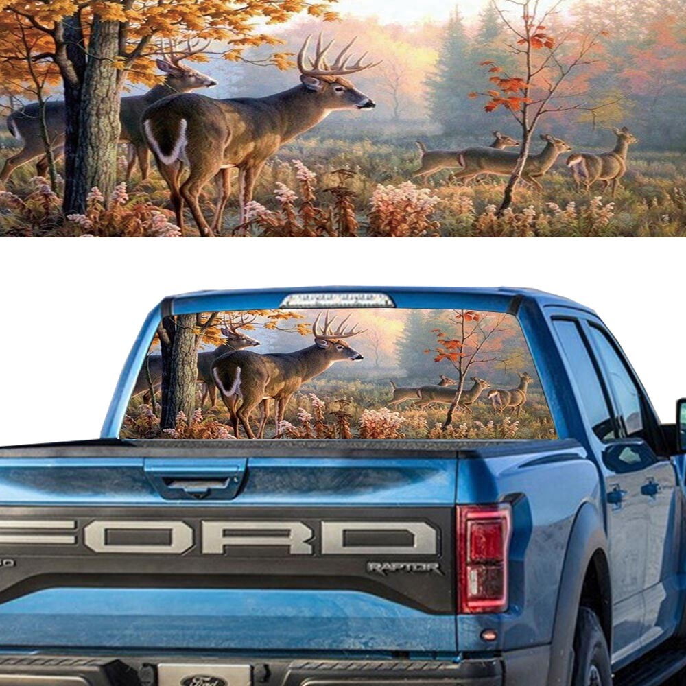 Rear Window Graphic Decal For SUV jeep PICK-UP TRUCK Whitetail ...