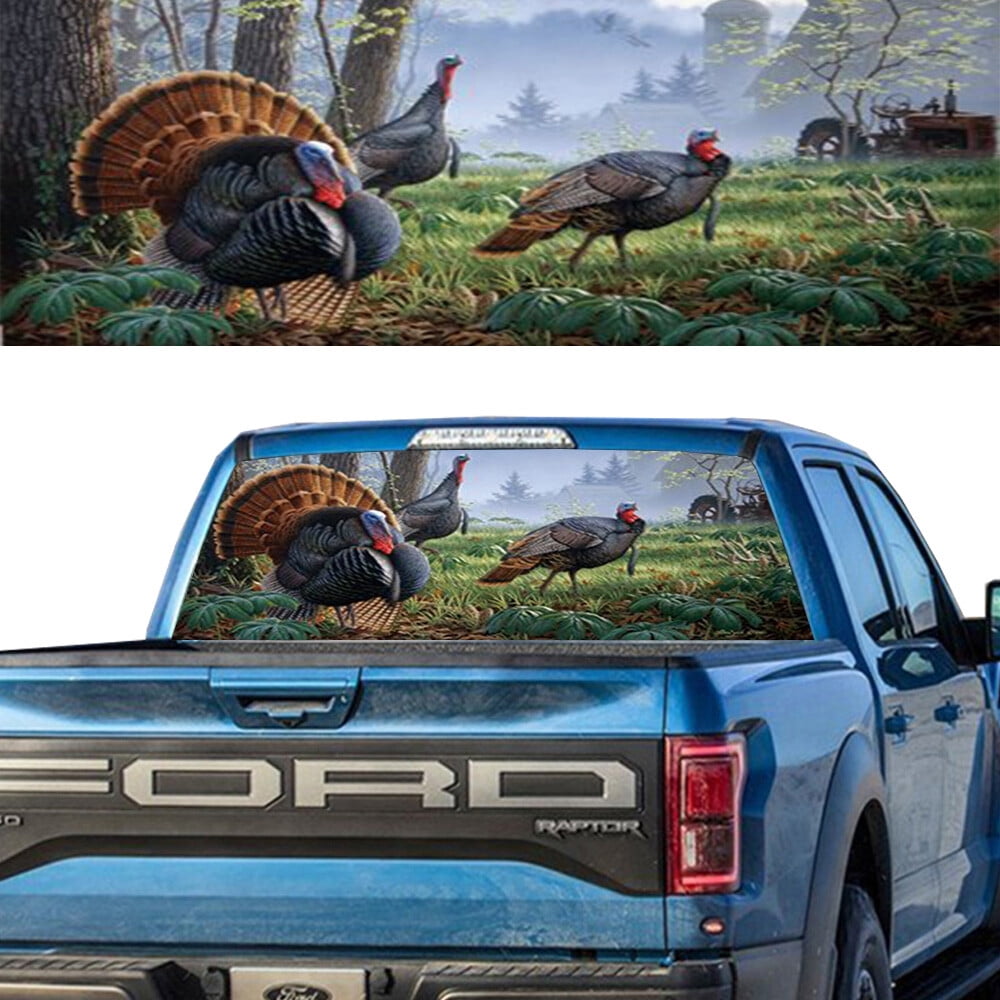 Rear Window Graphic Decal For SUV jeep PICK-UP TRUCK Wild Turkey ...
