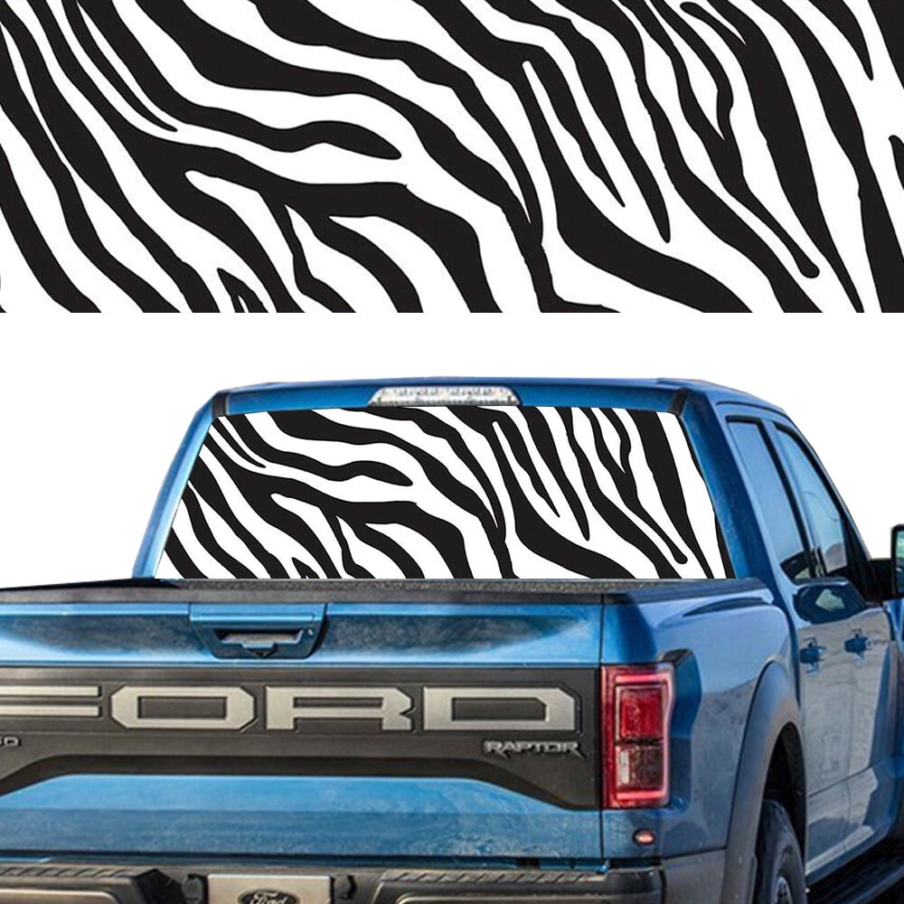 Rear Window Graphic Decal For SUV jeep PICK-UP TRUCK Zebra Pickup Truck ...