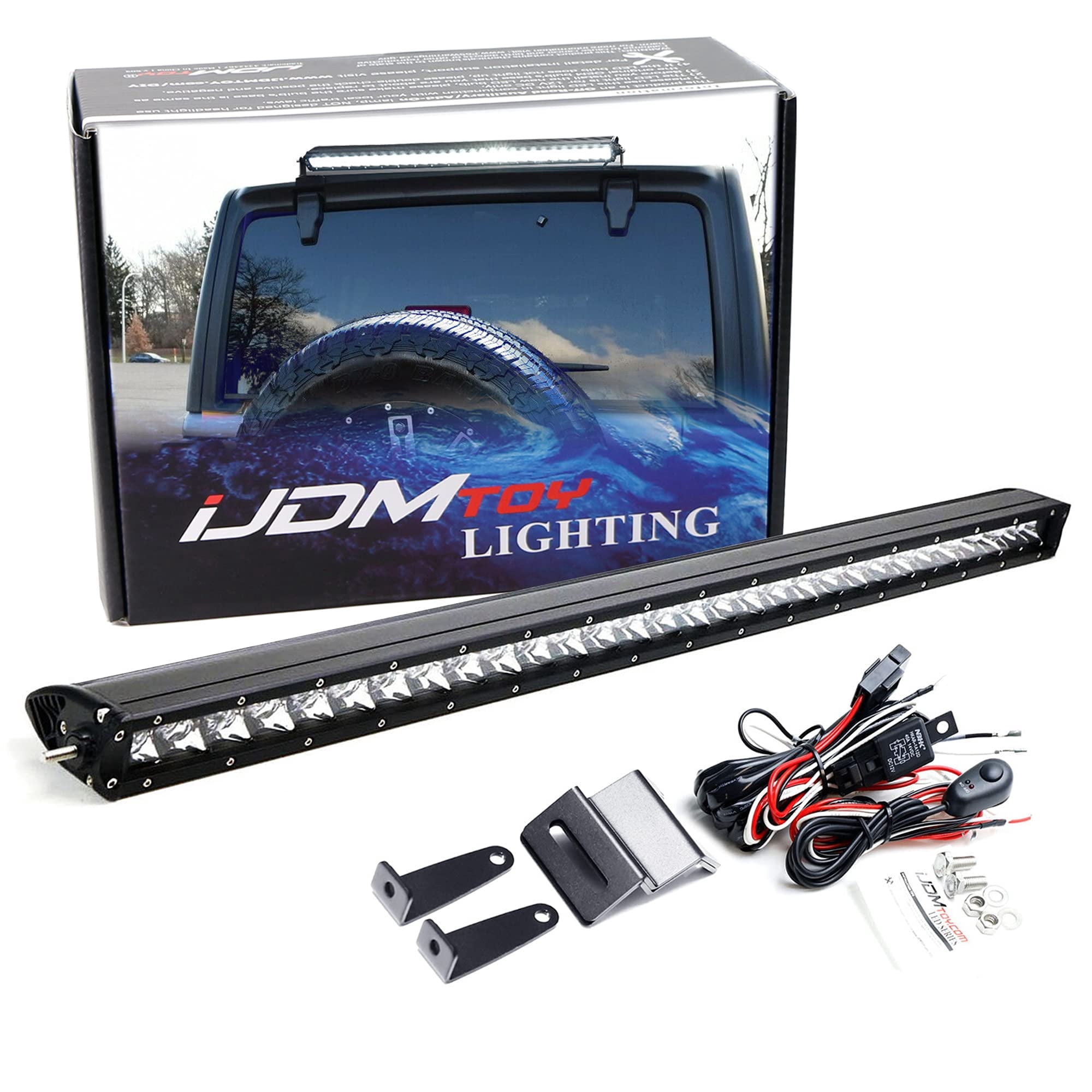 Above Rear Window Mount 30-Inch LED Light Bar For Jeep 2007-up Wrangler ...