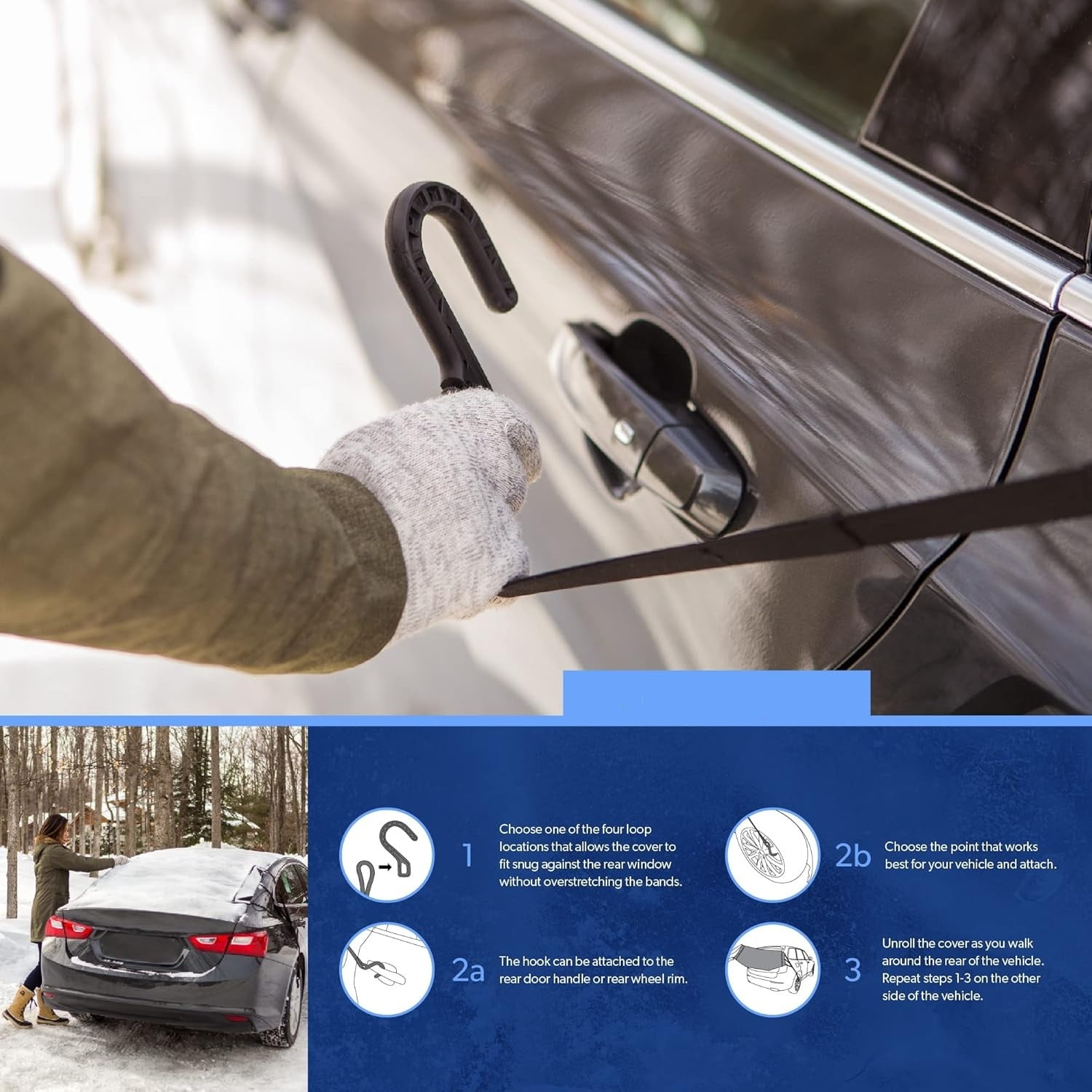 Rear Windshield Cover for Ice and Snow, for Sedans - Rear Window Cover ...