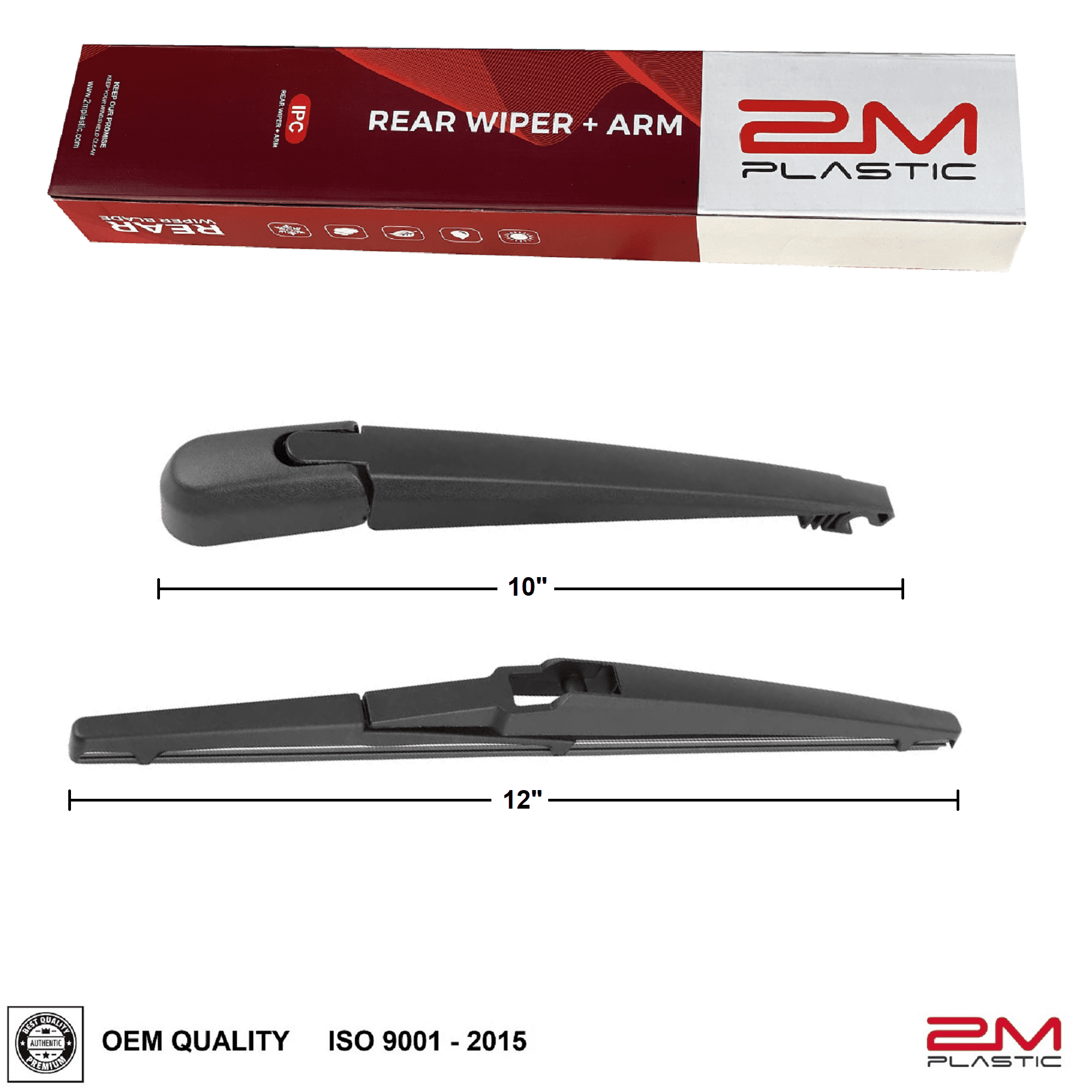 2M PLASTIC Rear Wiper Arm & Blade All Season Automotive Wiper Blade ...
