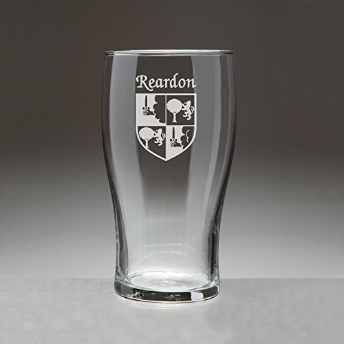 Reardon Irish Coat of Arms Tavern Glasses - Set of 4 (Sand Etched ...