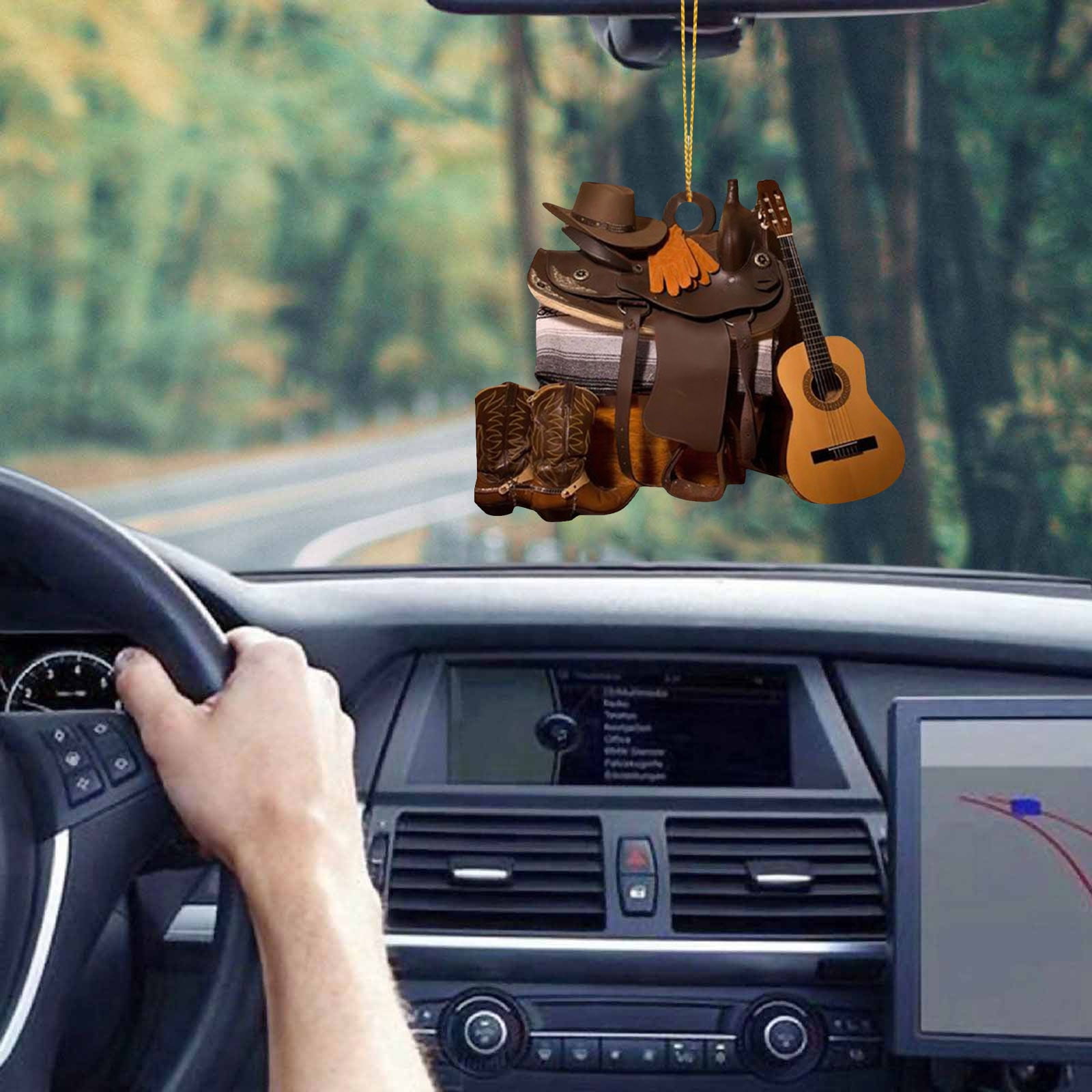 Rearview Mirror Pendant, Cowboy Style Accessory, Durable Plastic ...