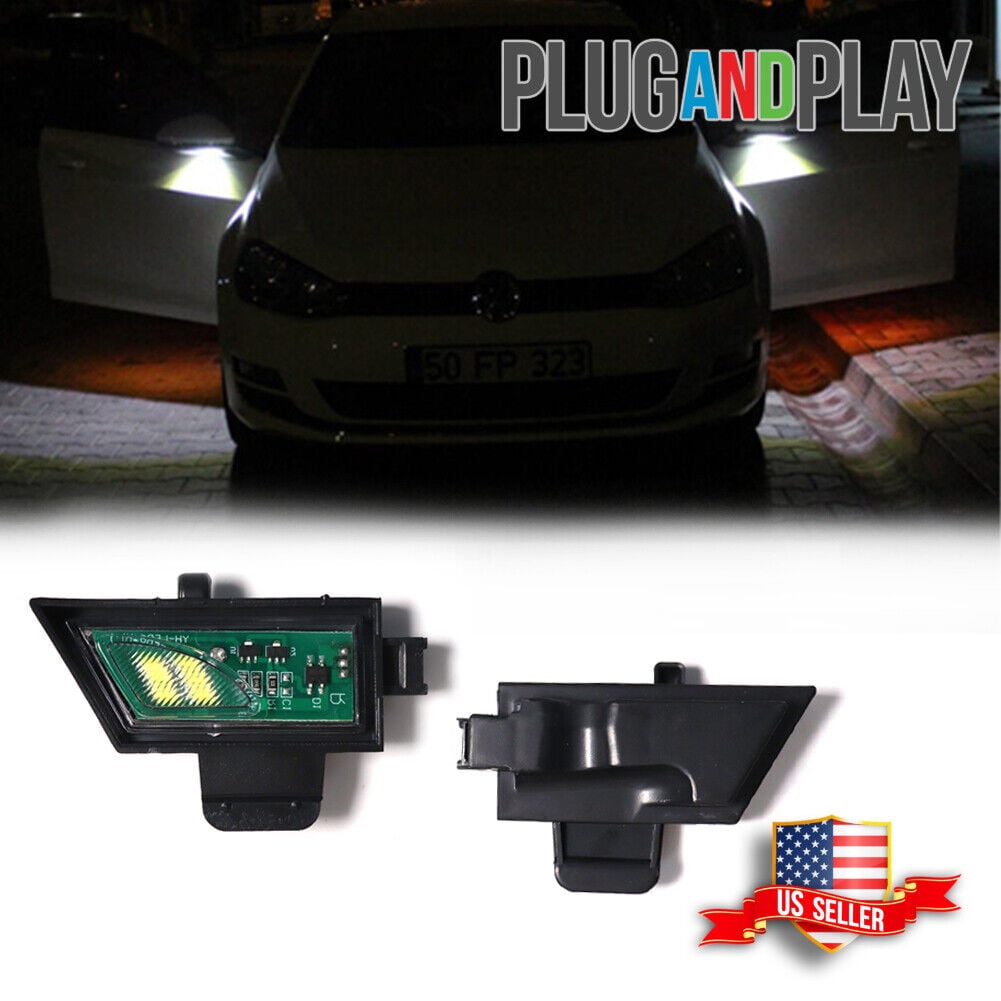 Rearview Side Mirror LED Puddle Lights Bulbs For Volkswagen VW Golf GTi ...