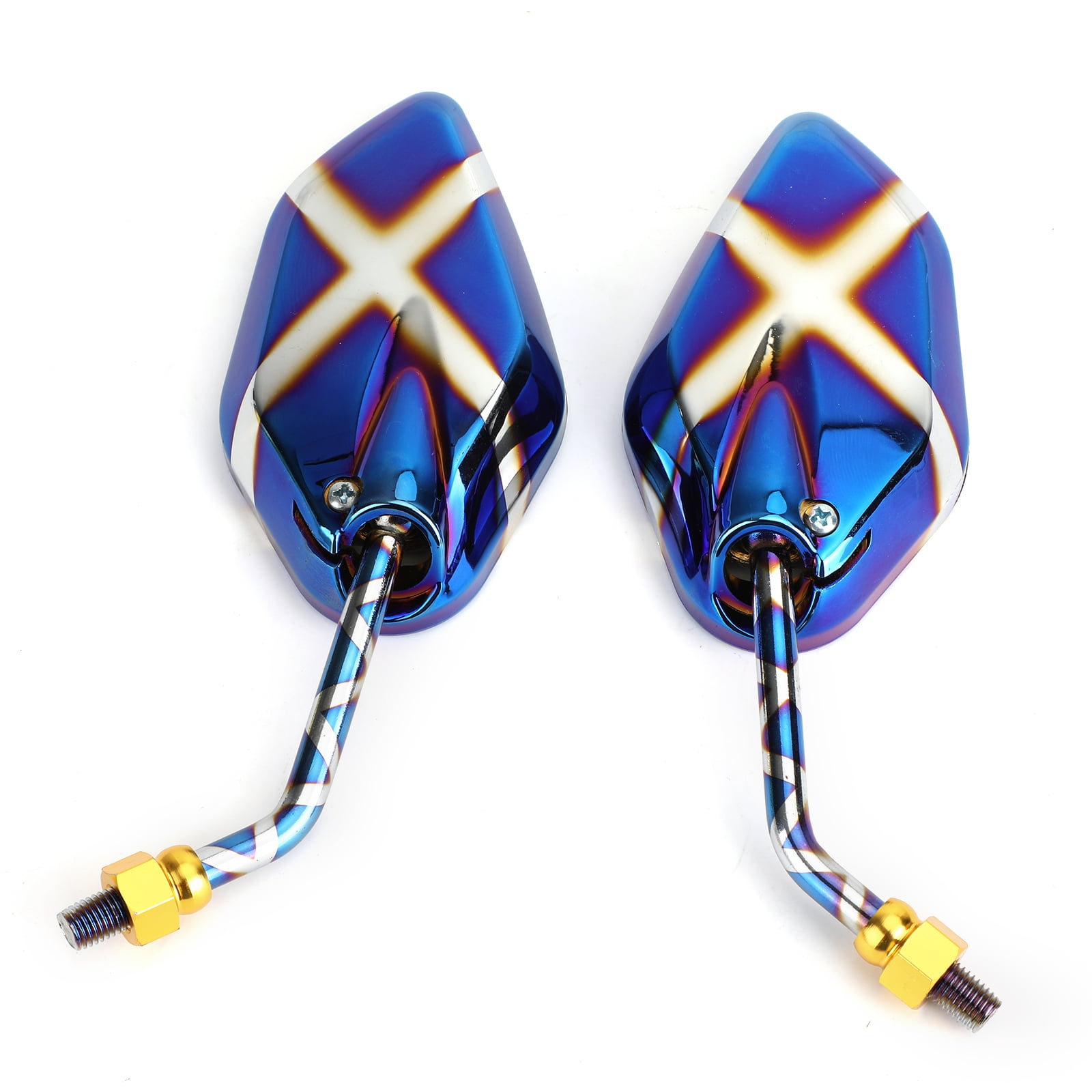 Rearview Side Mirrors 10mm M10 for Motorcycle Scooter Cruiser Chopper ...