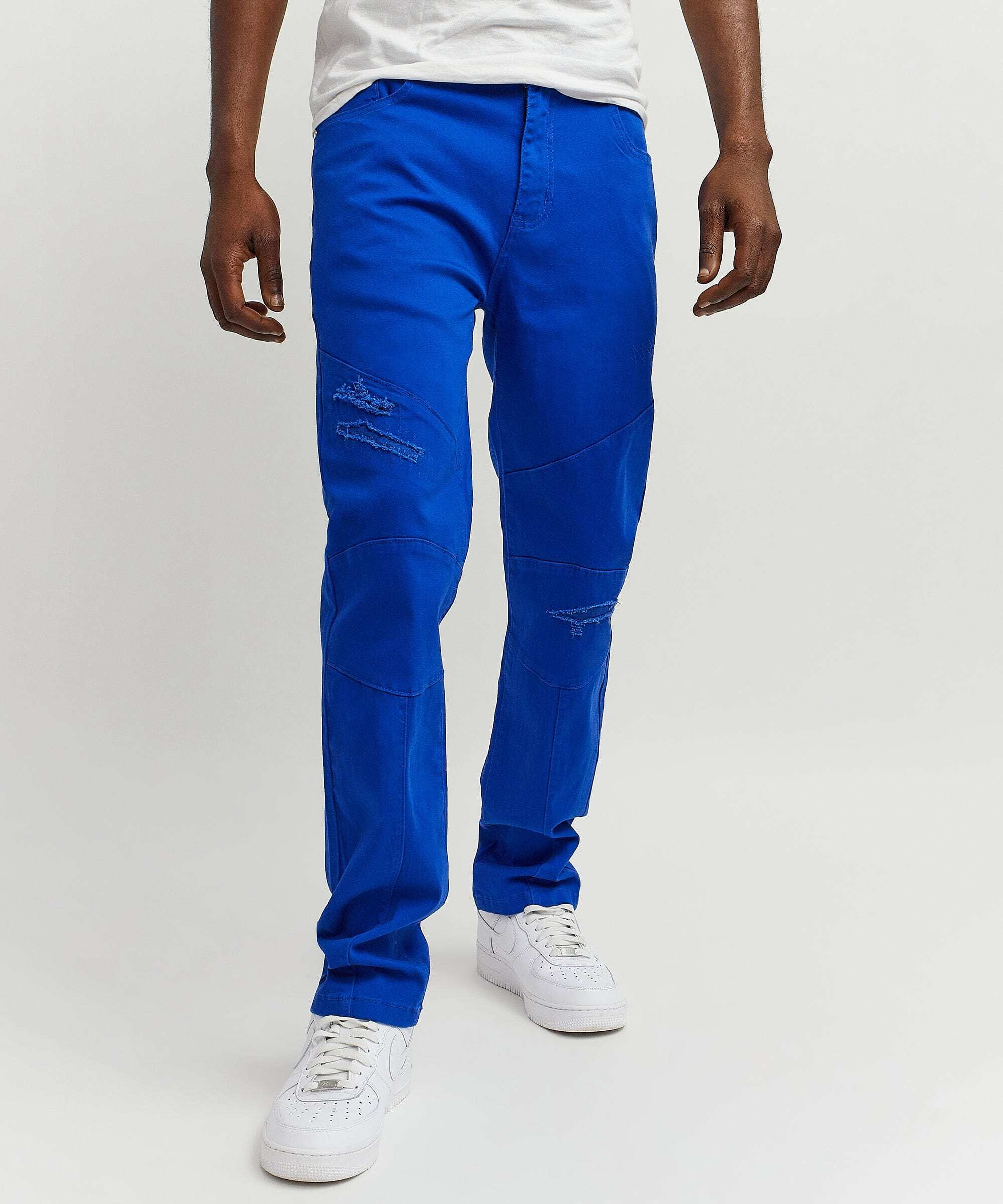 Reason Men's Adamson Ripped Detail Slim Jeans - Blue Color - Walmart.com