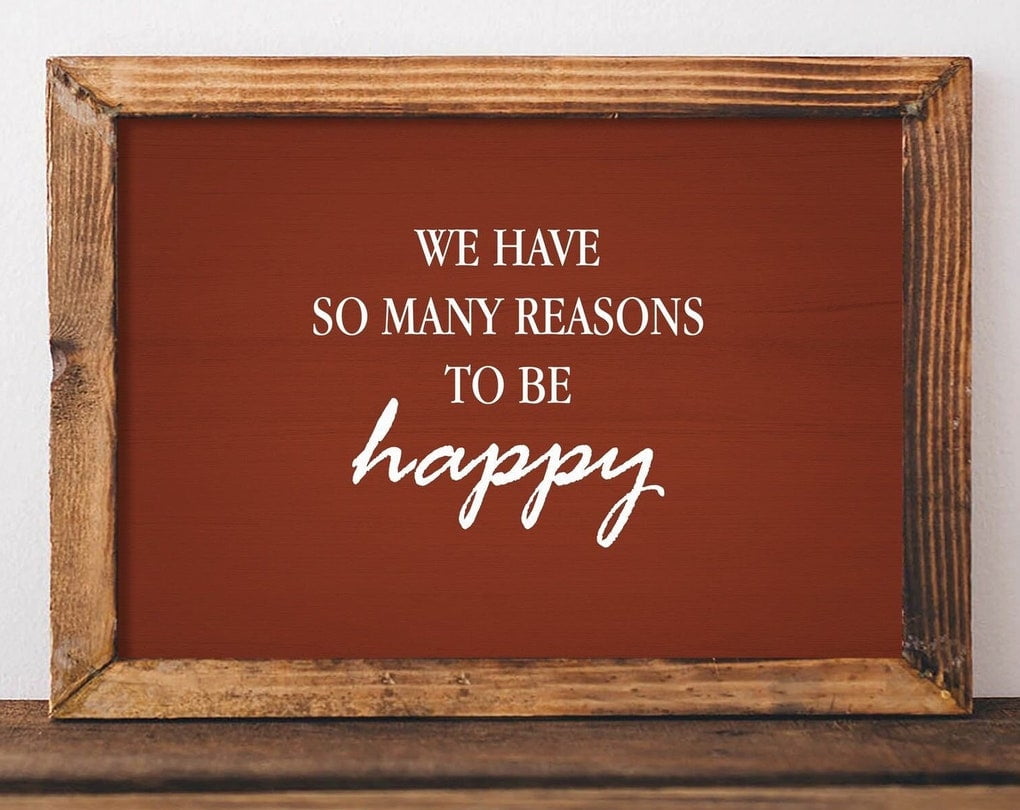 Reasons To Be Happy Reminder Wall Decor Art Print ,Decor For Living ...
