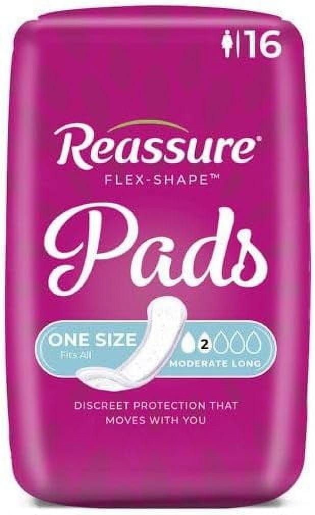 Reassure Flex-Shape Pads, Moderate Plus - 1 Case (144 Total Count ...