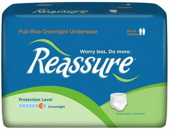 Reassure Full-Rise Overnight Incontinence Underwear - Large (44" - 58 ...