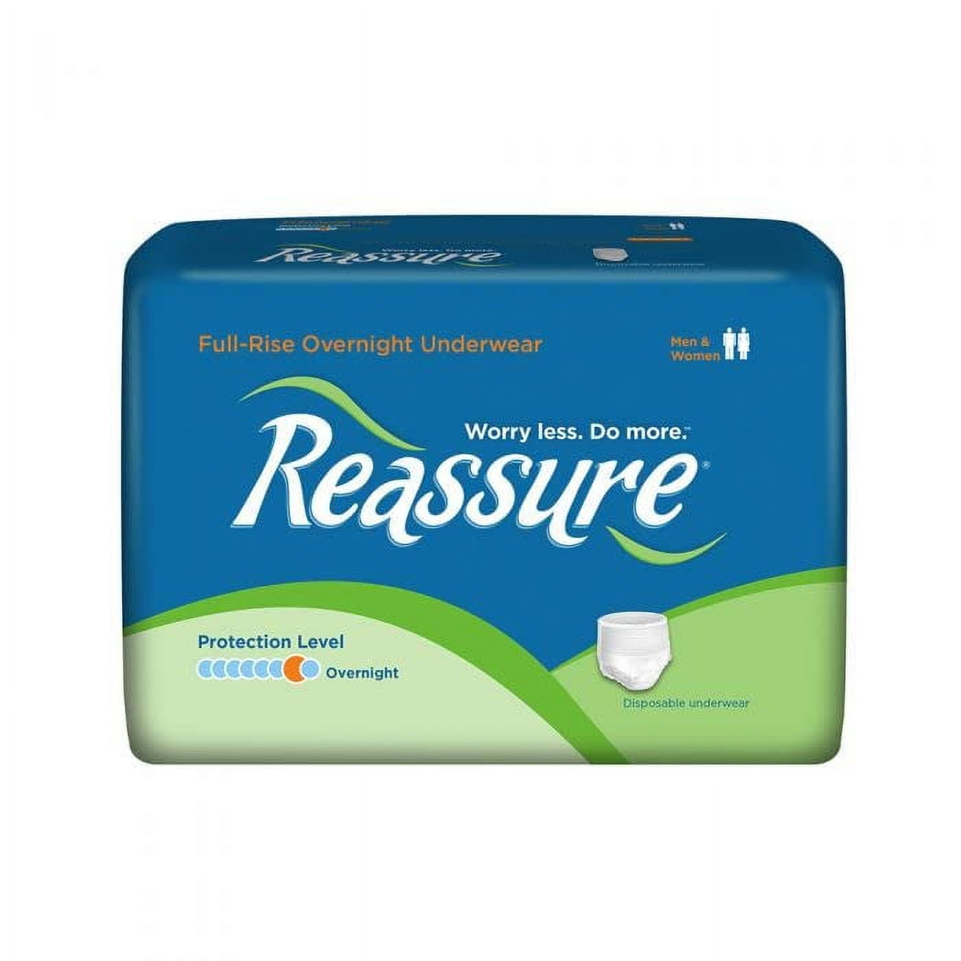 Reassure Full-Rise Overnight Incontinence Underwear - Large (44" - 58 ...