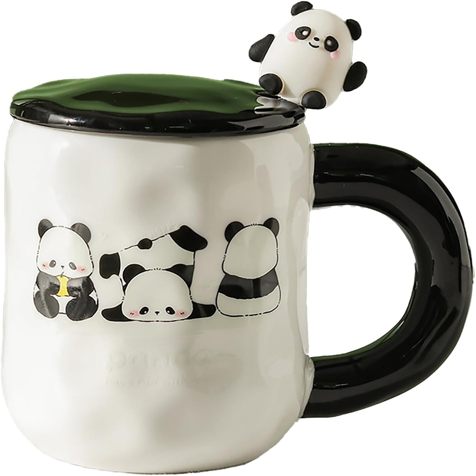 Reayehane Novelty Panda Coffee Mug Gift Set White Ceramic Coffee Cup ...