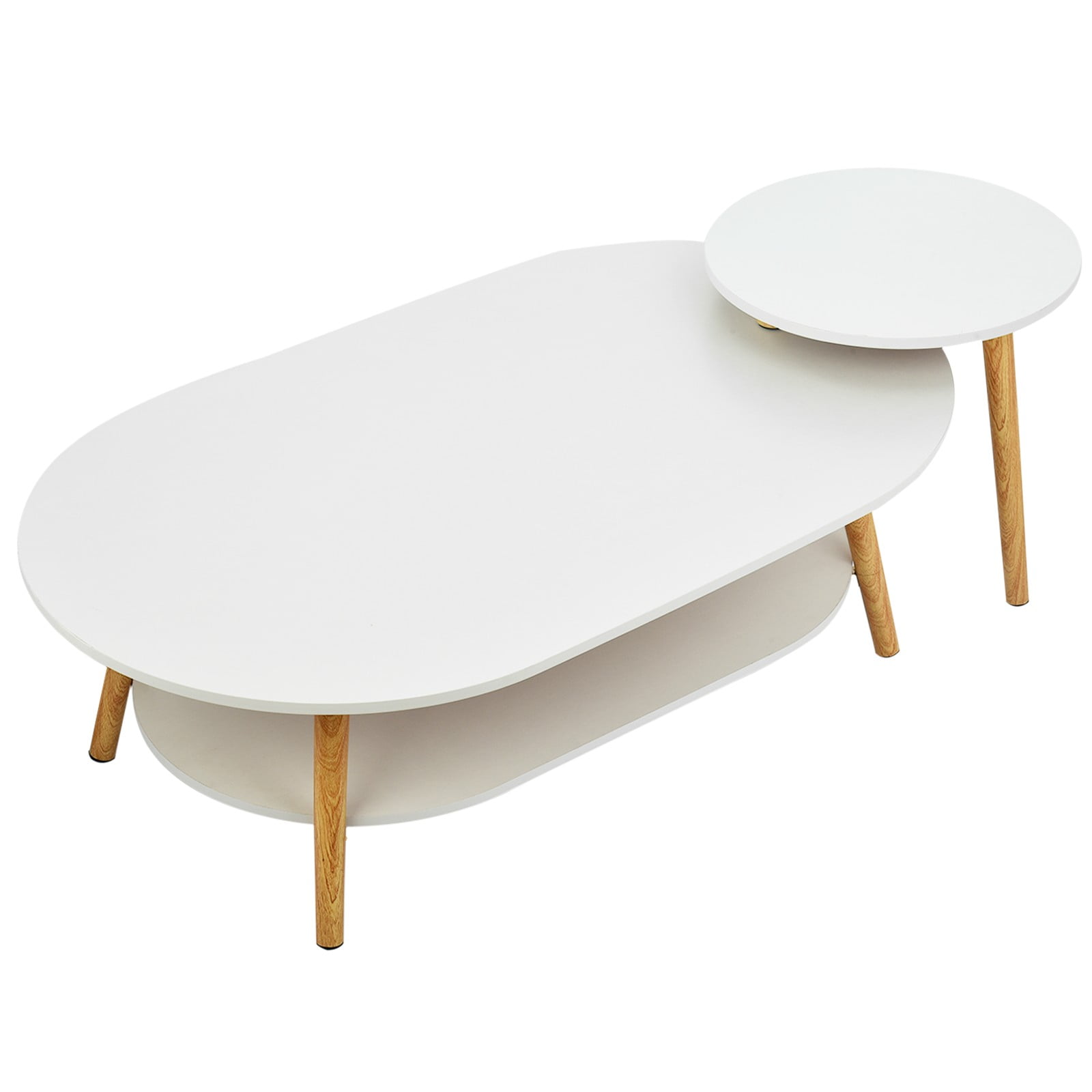 Reayehane Rack Coffee Table, Round And Modern Coffee Table Combination ...