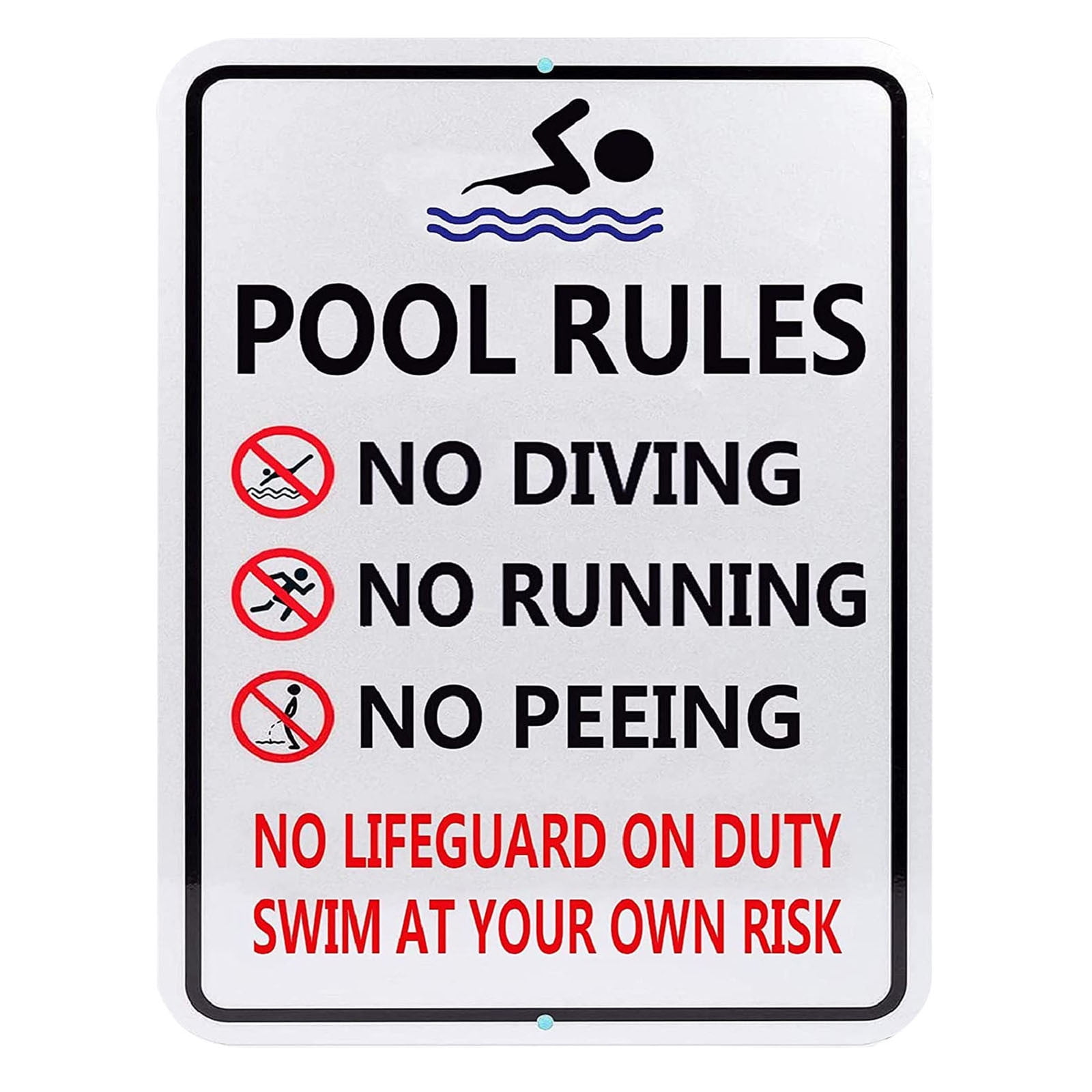 Reayehane Swimming Signs Aluminum Swimming indoor/Outdoor Pool Rules ...