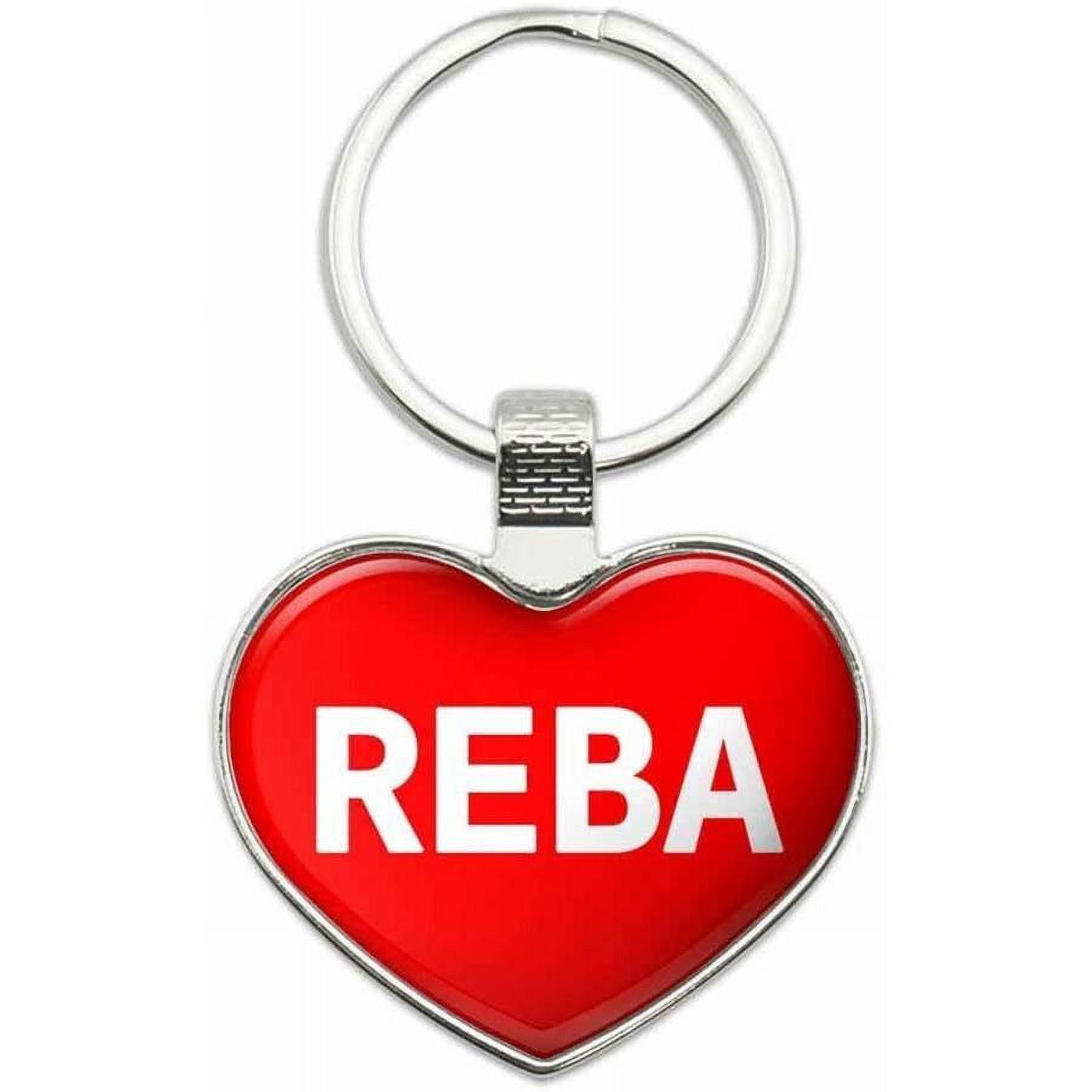 Reba - Names Female Metal Heart Keychain Key Chain Ring, Red - Walmart.com