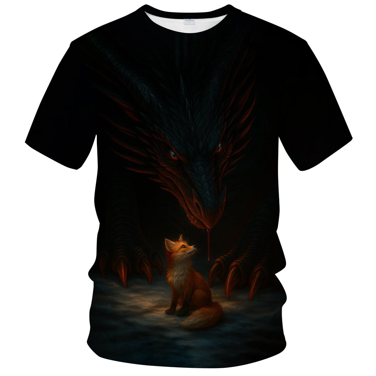 Rebaike Men’s Dragon Graphic T-Shirt, Fantasy Anime Style Short Sleeve ...