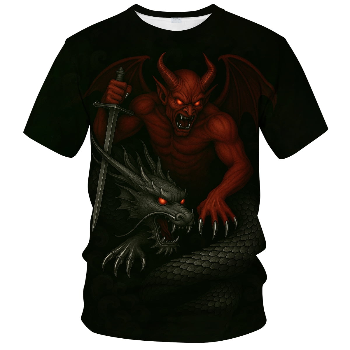 Rebaike Men’s Dragon Graphic T-Shirt, Fantasy Anime Style Short Sleeve ...