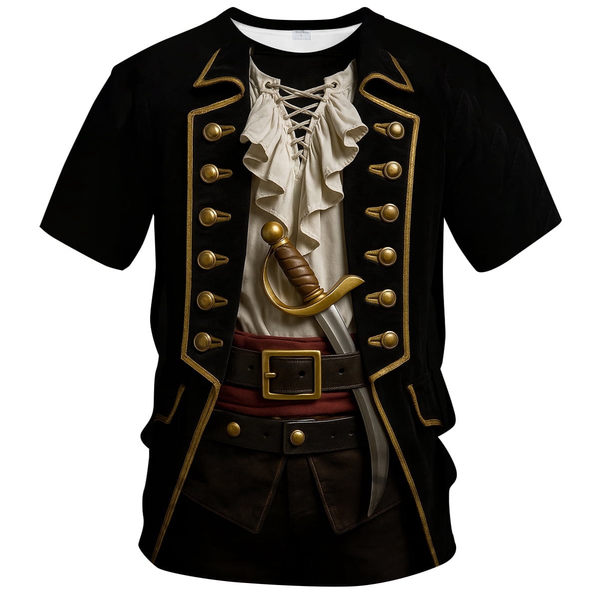 Rebaike Men's 3D Pirate Captain Costume Graphic T-Shirt, Vintage ...