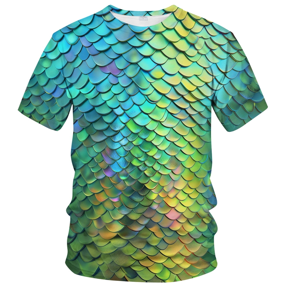 Rebaike Men's 3D Scale Pattern Graphic T-Shirt, Fish Scale Wave Texture ...