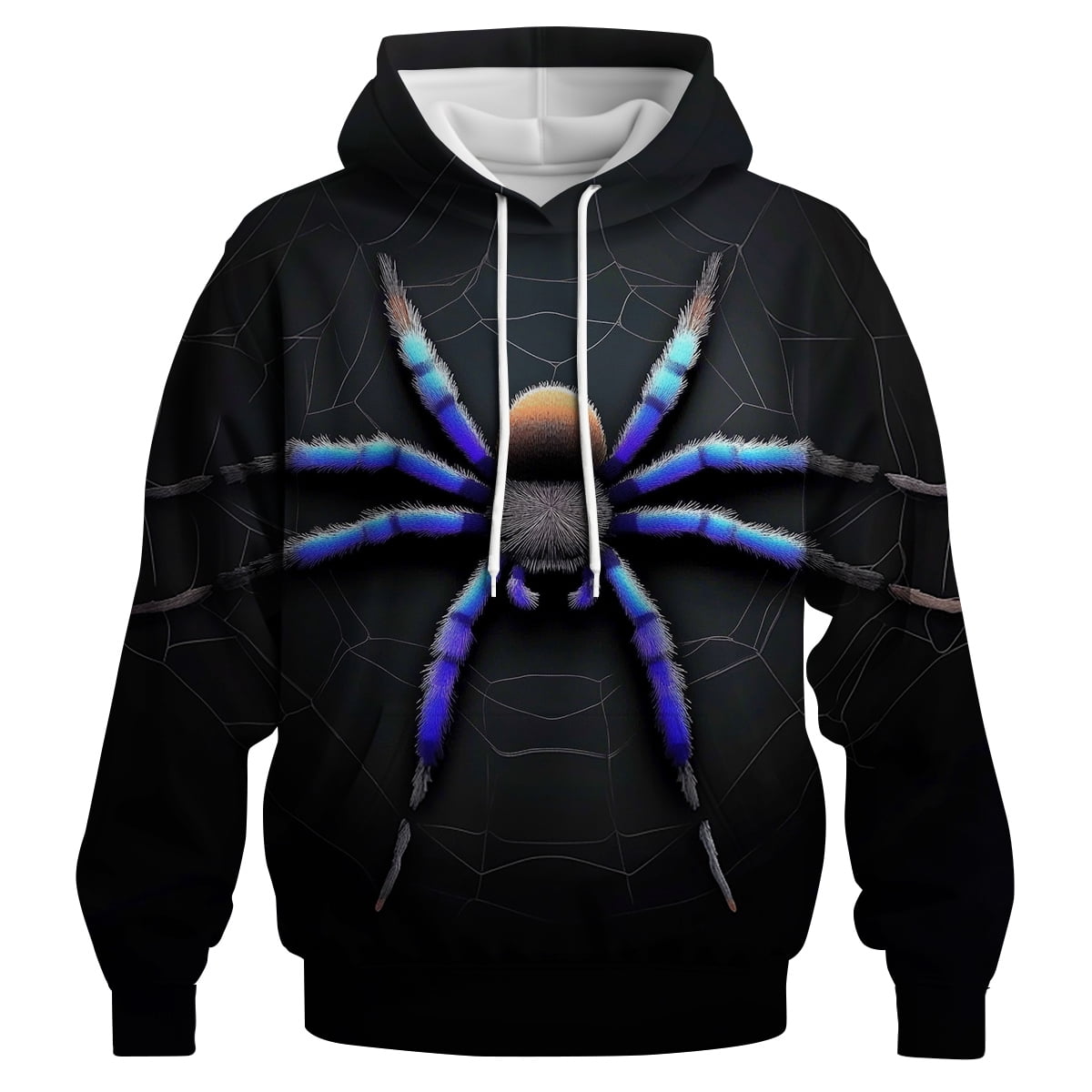 Rebaike Men's 3D Spider Web Hoodie Realistic Spider Pullover Sweatshirt ...